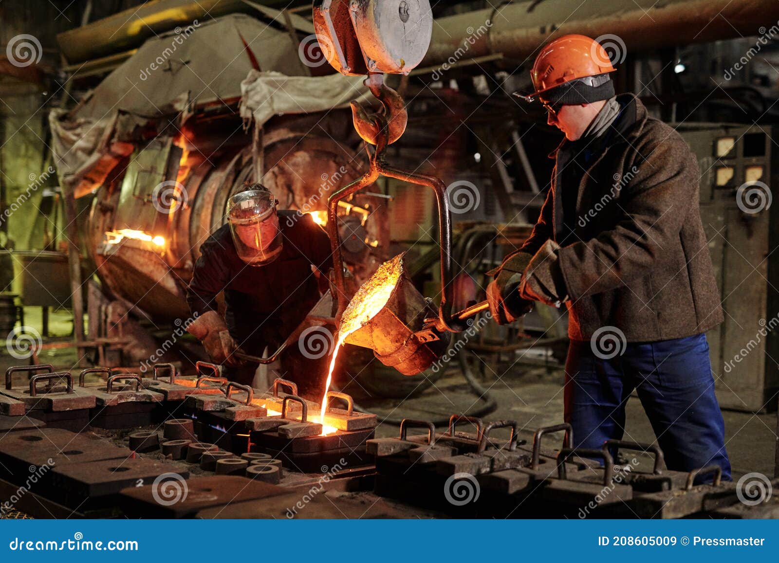 Worker melting iron stock image. Image of industry, holding - 208605009