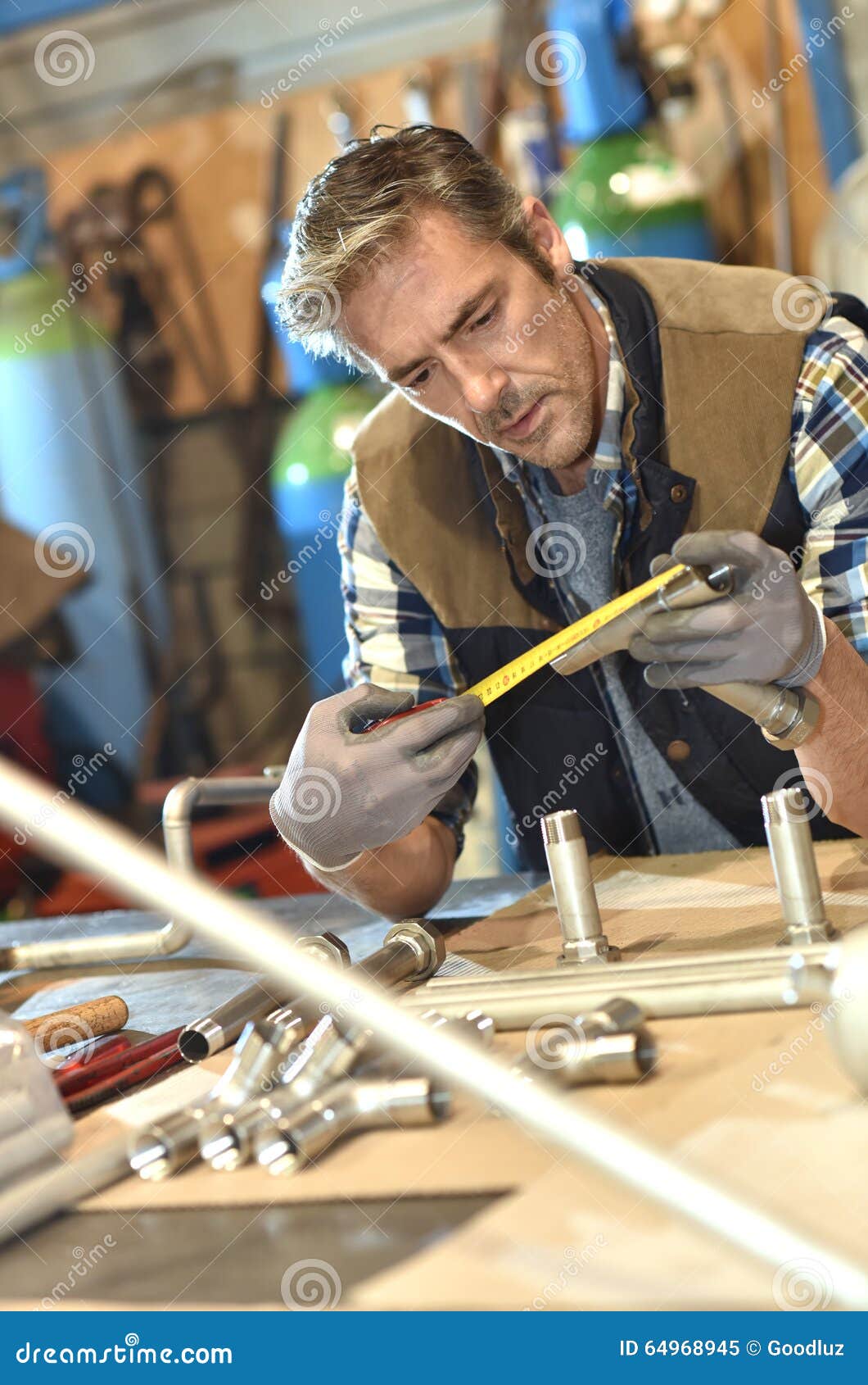Worker in Metallurgic Workshop Stock Image - Image of steel, mechanic ...