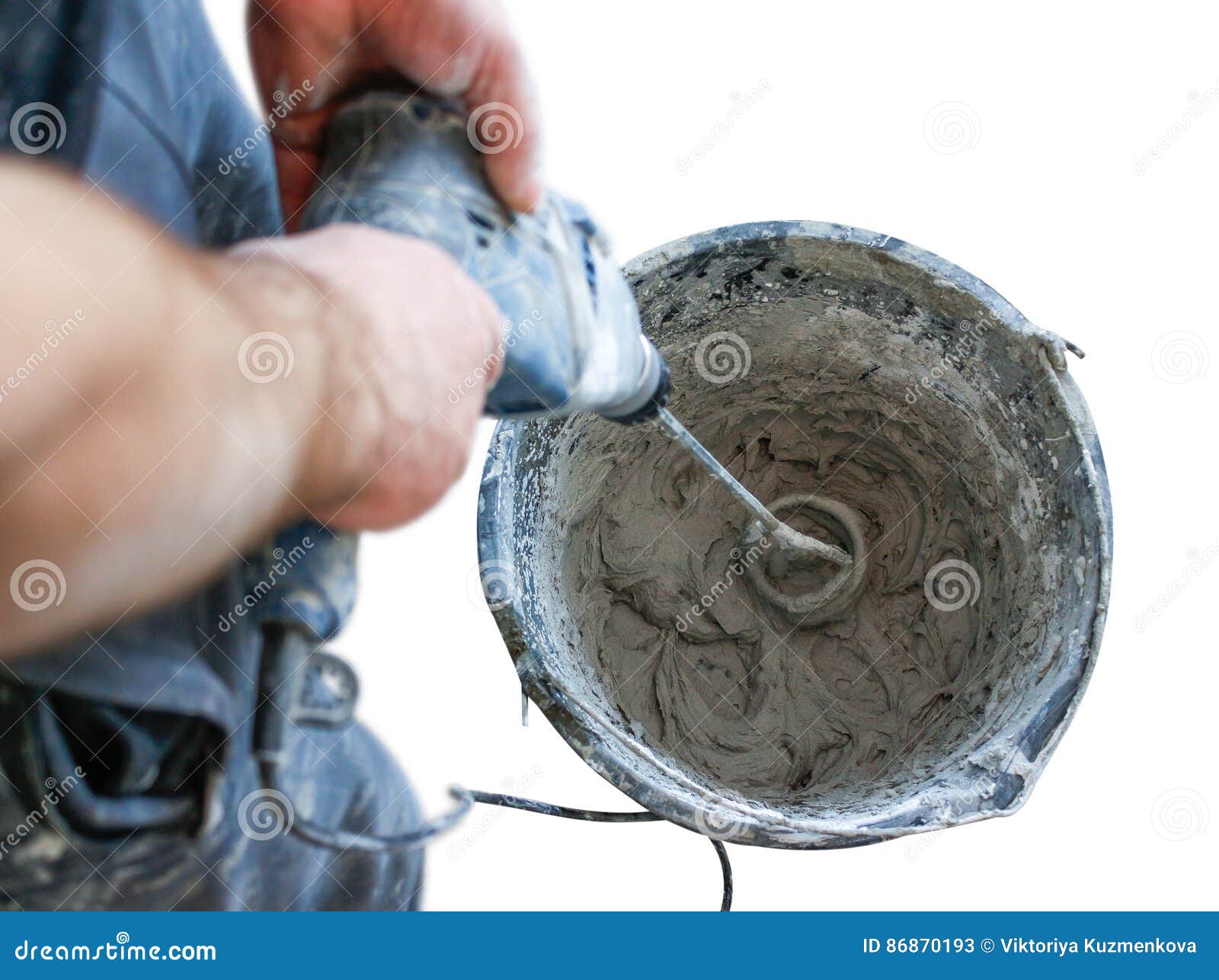 Mixing Of A Plaster. Building Mixture In The Process Of Preparation. A ...