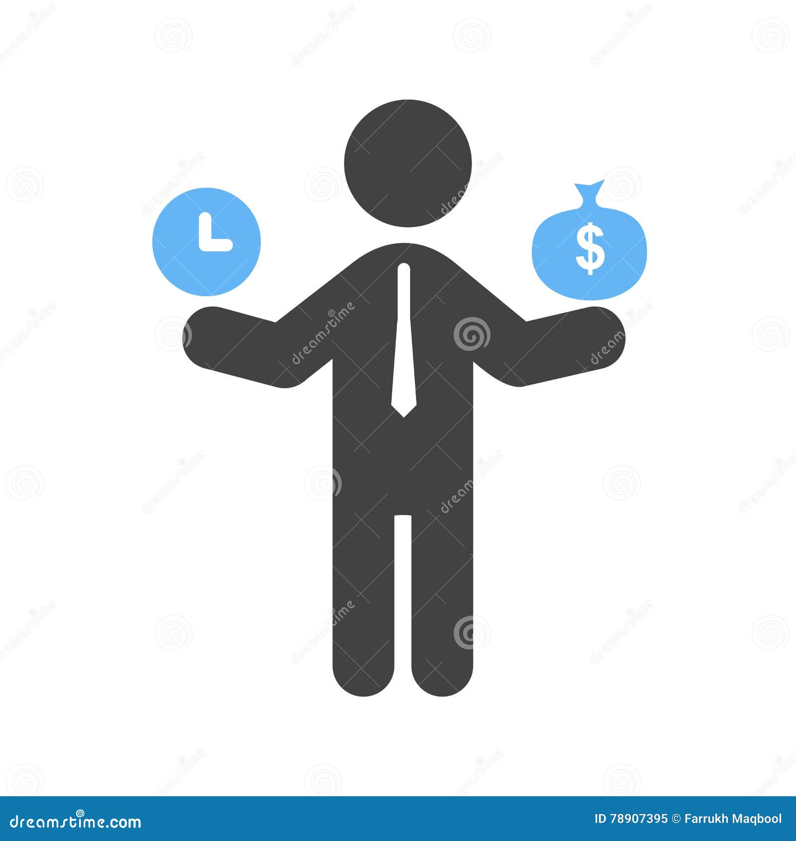 Worker Money Time stock vector. Illustration of idea - 78907395