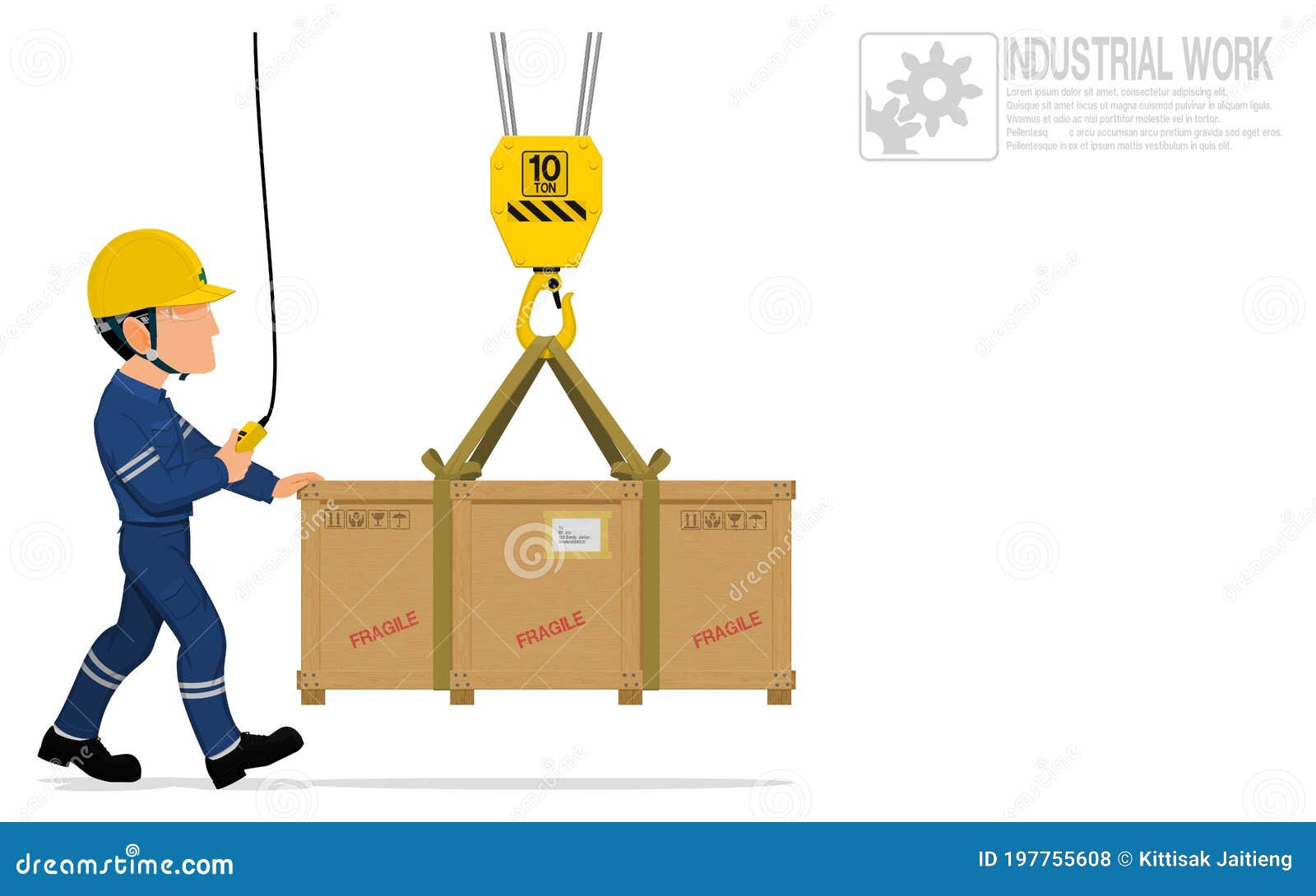 Worker Moving Load By Forklift Truck. Cartoon Vector | CartoonDealer ...