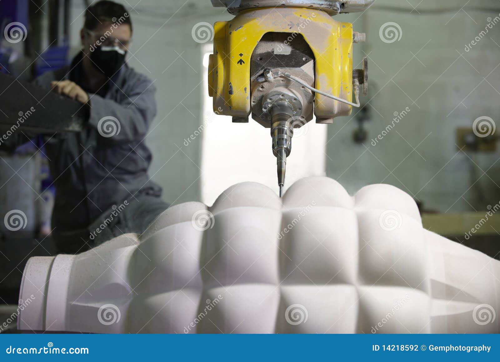 Worker and Multi Axis Machine Stock Photo - Image of adult, skilled ...