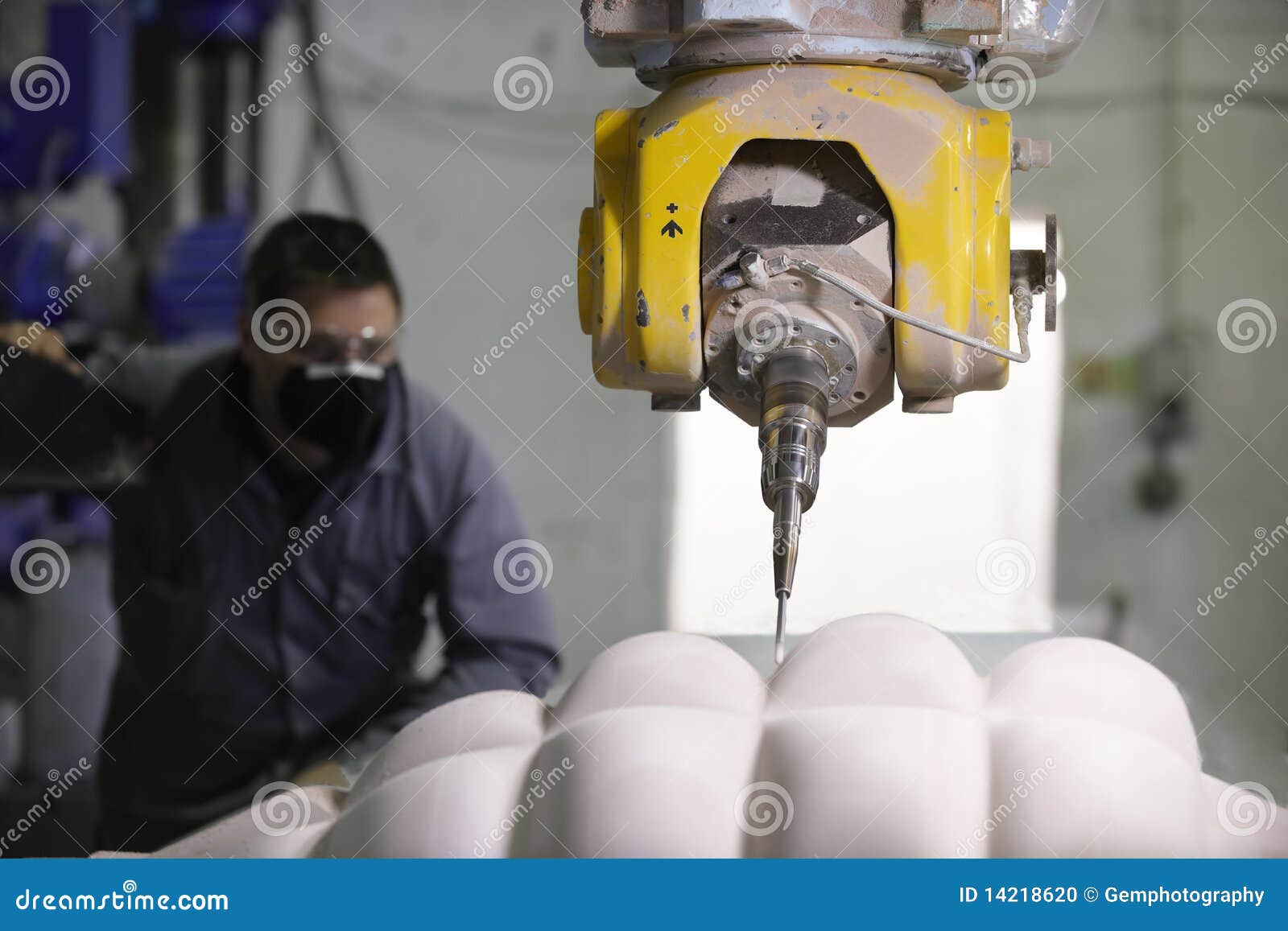 Worker and Multi Axis Machine Stock Photo - Image of floor, occupation ...