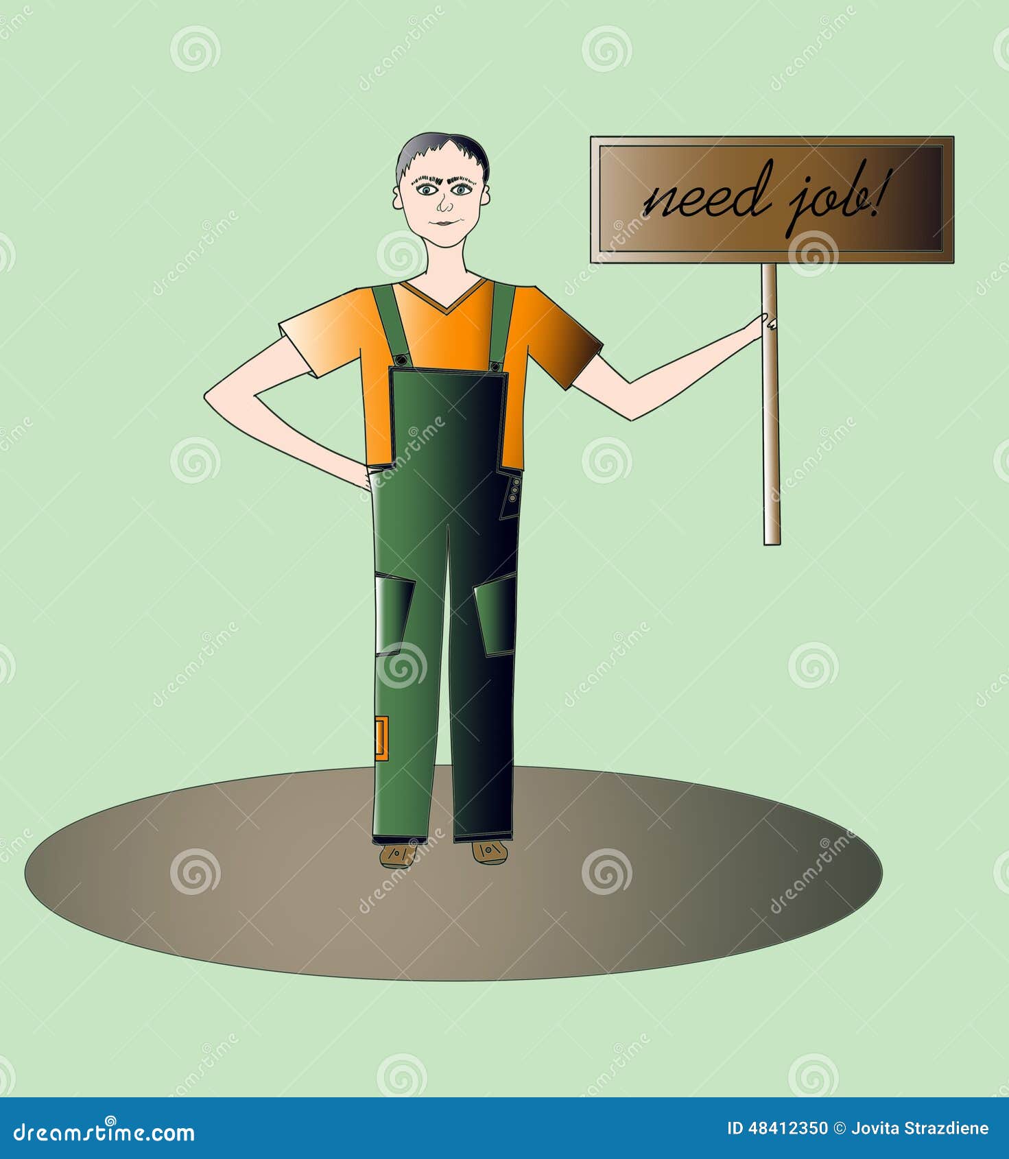 Worker need job stock illustration. Illustration of character - 48412350