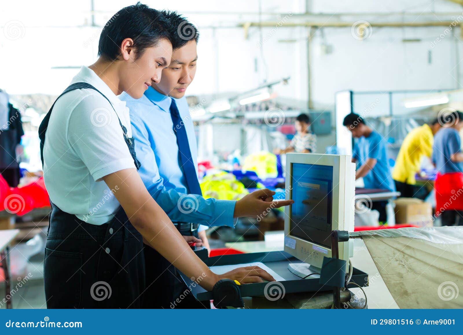 Foreman in a Factory Explains Something Stock Photo - Image of asians ...