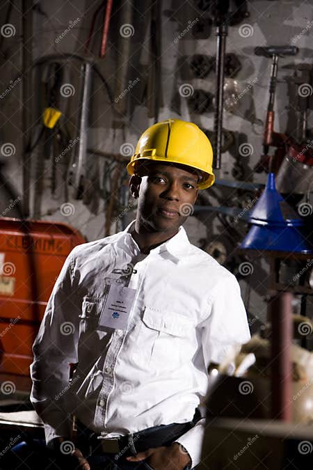 Worker in Office Maintenance Room Stock Image - Image of hard, looking ...
