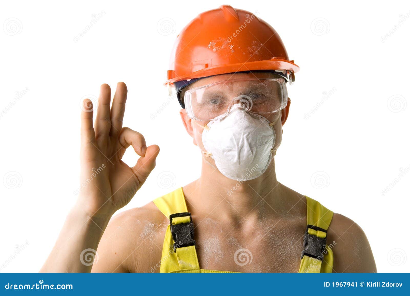 Worker with ok stock image. Image of person, caucasian - 1967941