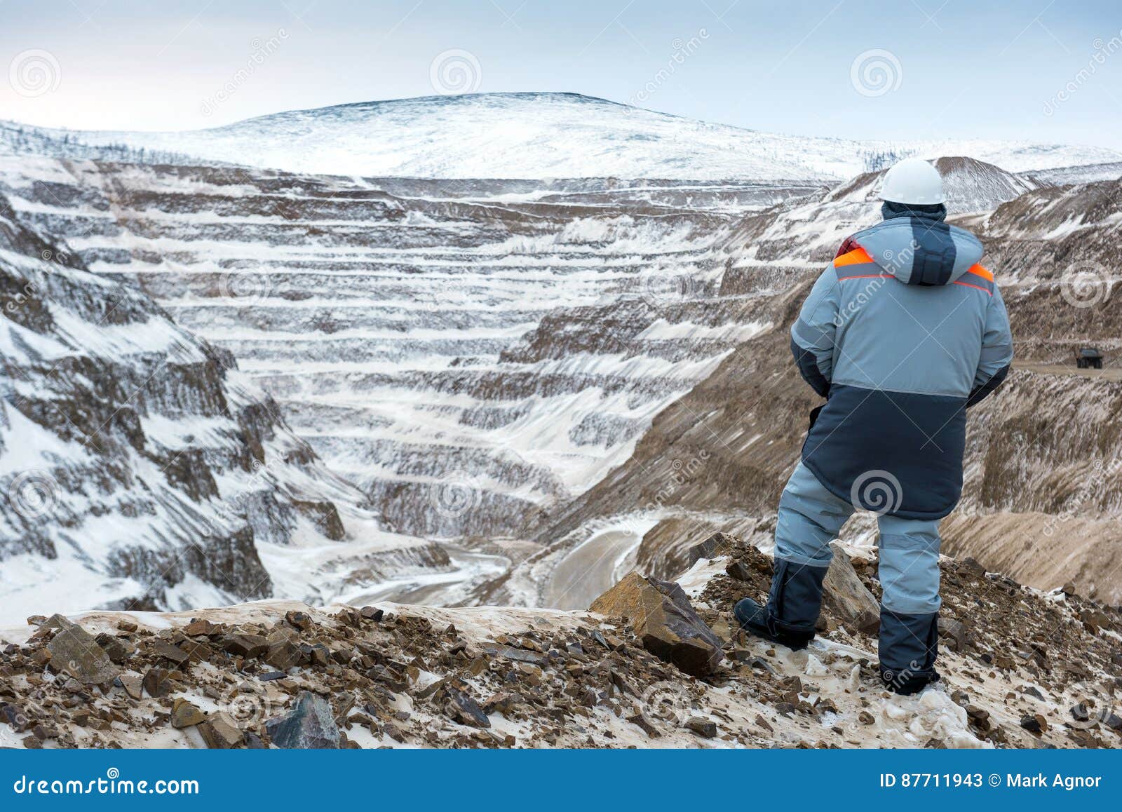 Worker at an open pit stock image. Image of large, miner - 87711943