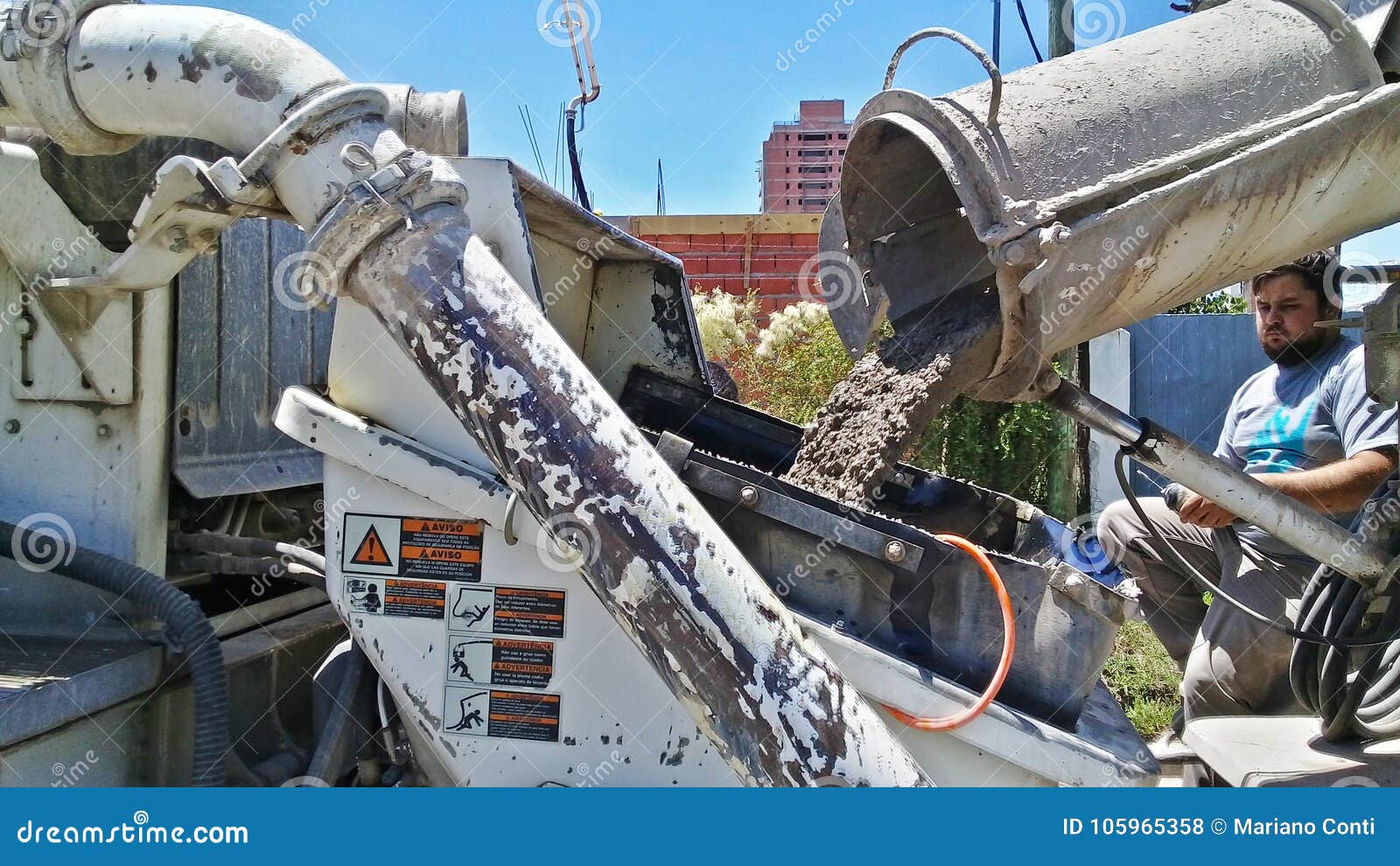 Worker Operating Cement Concrete Editorial Stock Photo - Image of ...