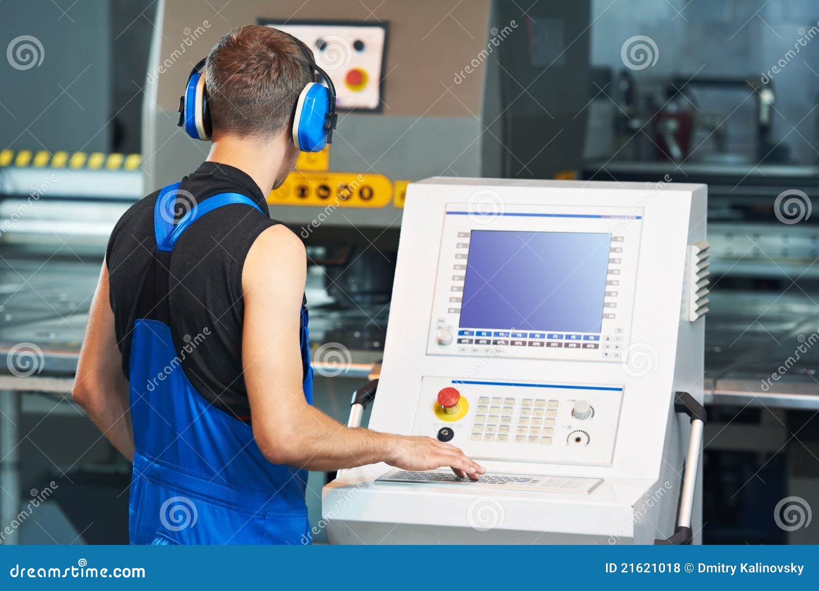 Worker Operating Cnc Punch Press Stock Photo - Image of adjuster ...