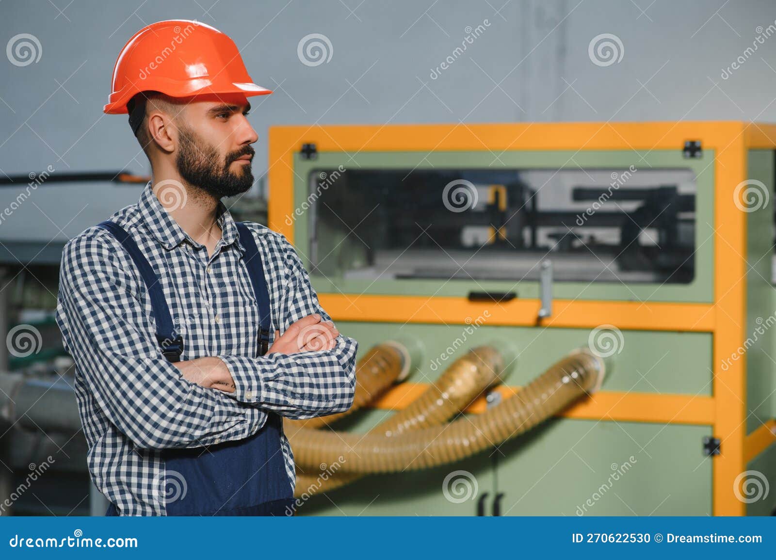 Worker Operating Machine in Factory Stock Photo - Image of craftsman ...