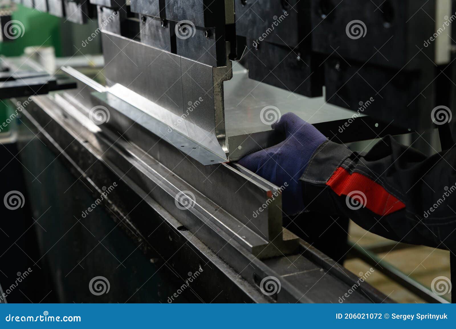 Worker Operating Metal Press Machine at Workshop Stock Photo - Image of ...