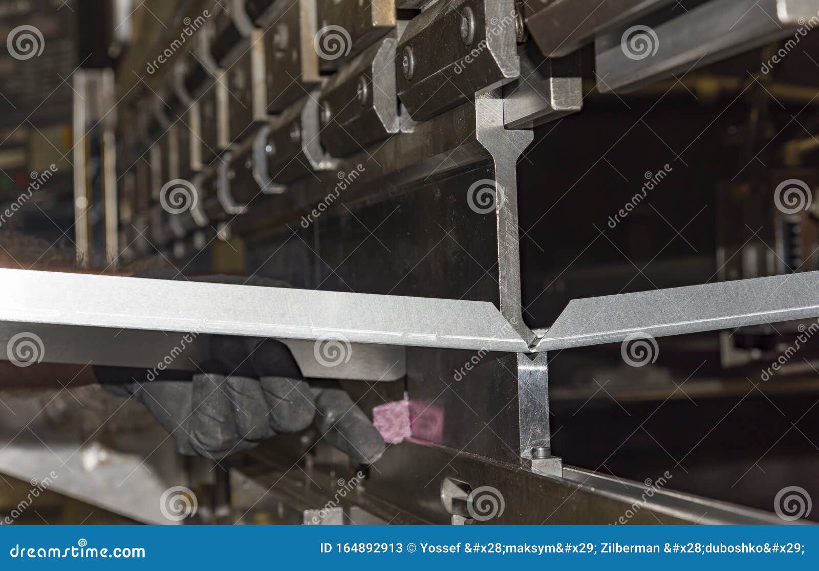 Worker Operating Metal Press Machine at Workshop Stock Image - Image of ...