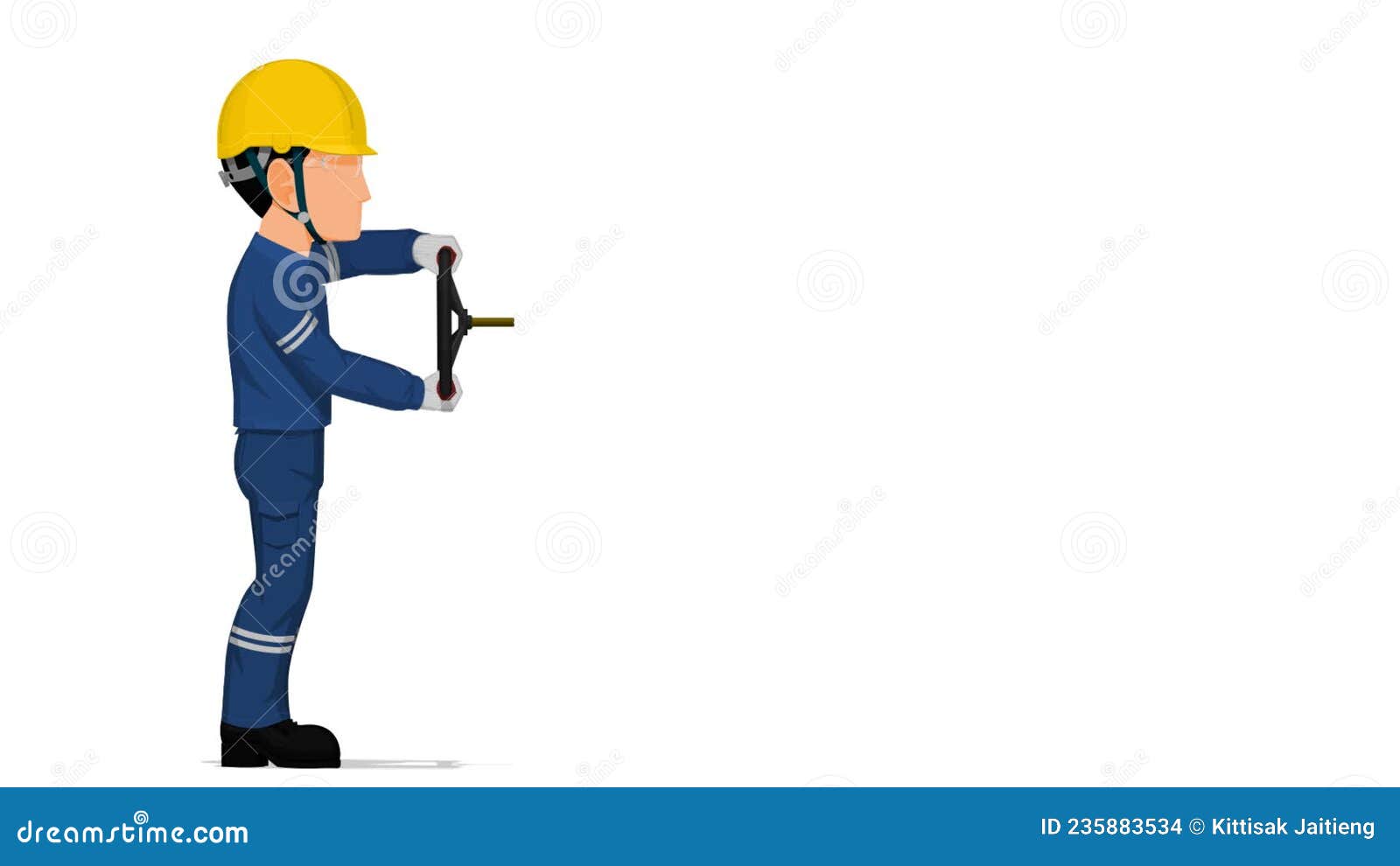 A Worker is Operating Valve on White Background Stock Footage - Video ...