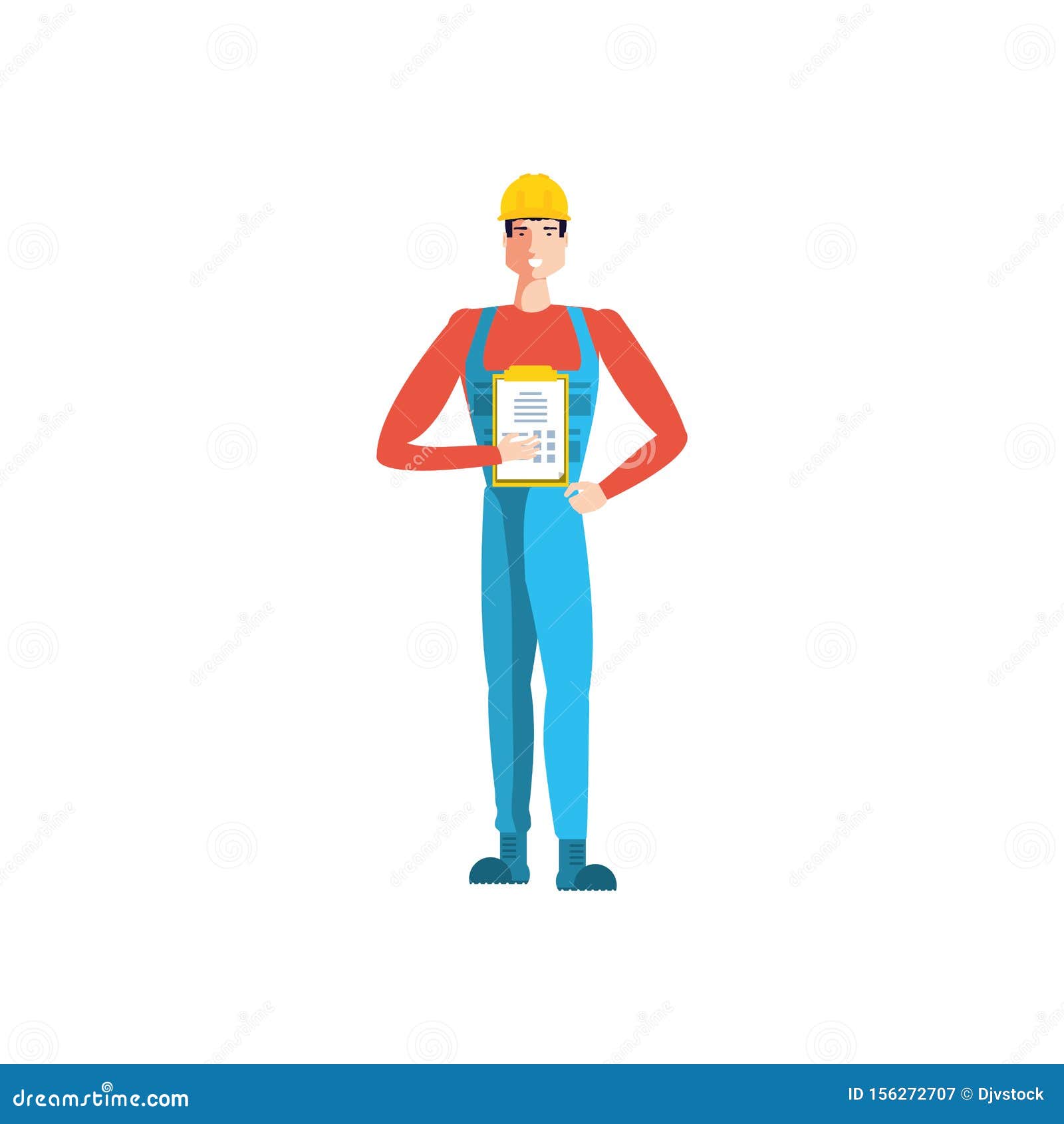 Worker Operator Industrial with Checklist Stock Illustration ...