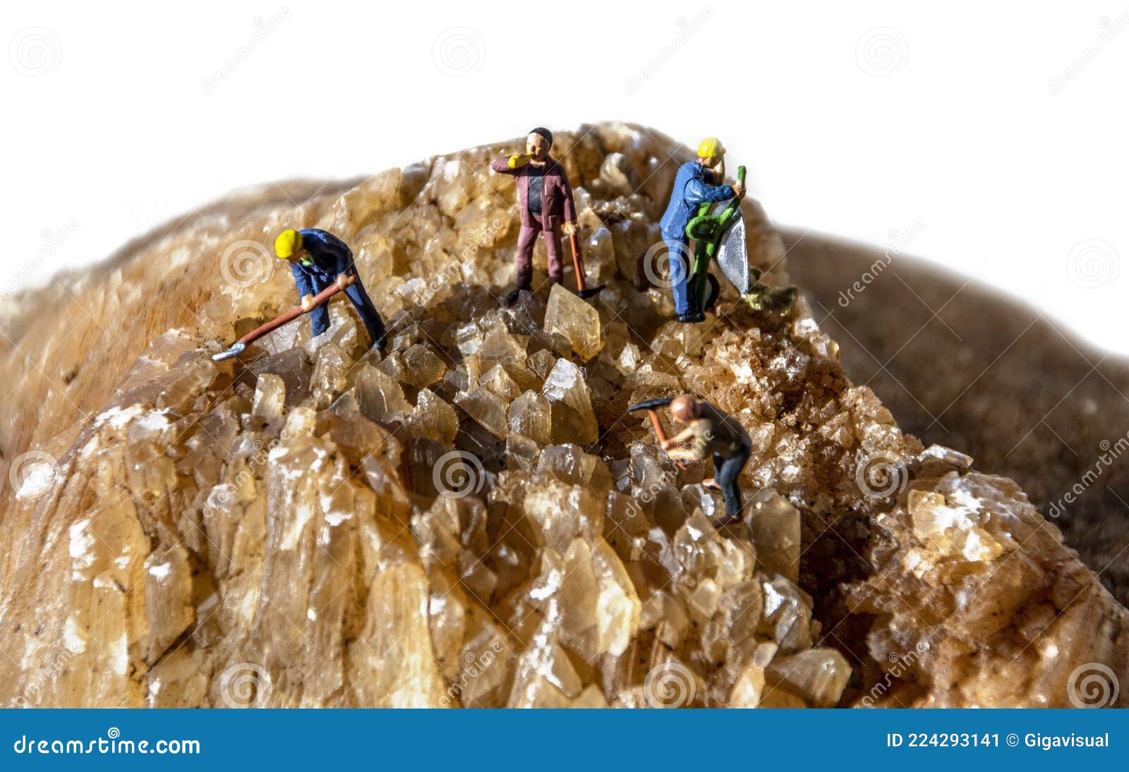 Worker in Outdoor Mine Stone Granite Stock Image - Image of geology ...