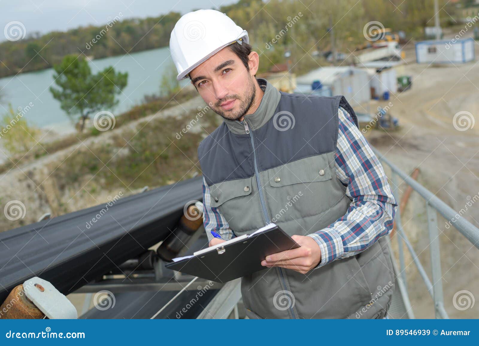 Worker in outdoor site stock image. Image of helmet, manufacture - 89546939