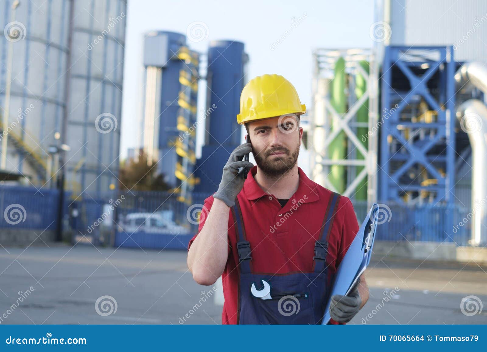 Worker Outside a Factory Working Stock Photo - Image of field, male ...