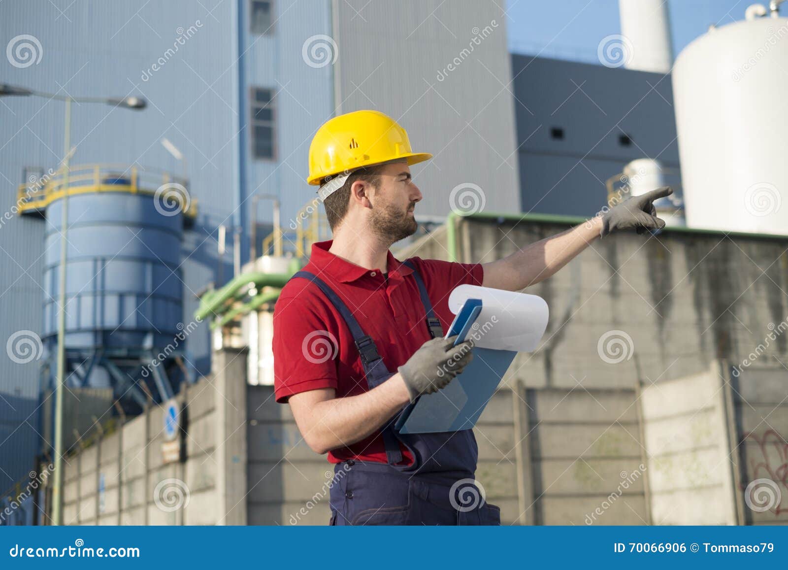 Worker outside factory stock photo. Image of petrol, factory - 70066906