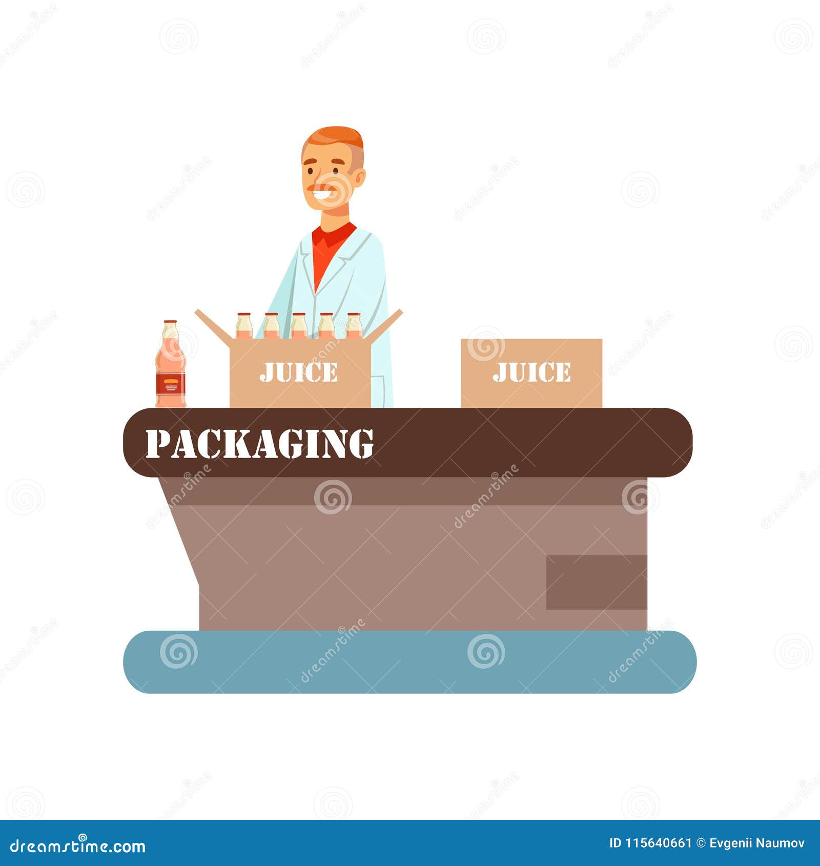 Worker Packing Bottles Of Juice In Boxes, Juice Production Process ...