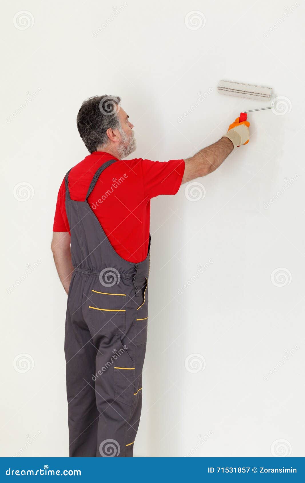 Worker Paint Wall in a Room Stock Image - Image of decorating, human ...