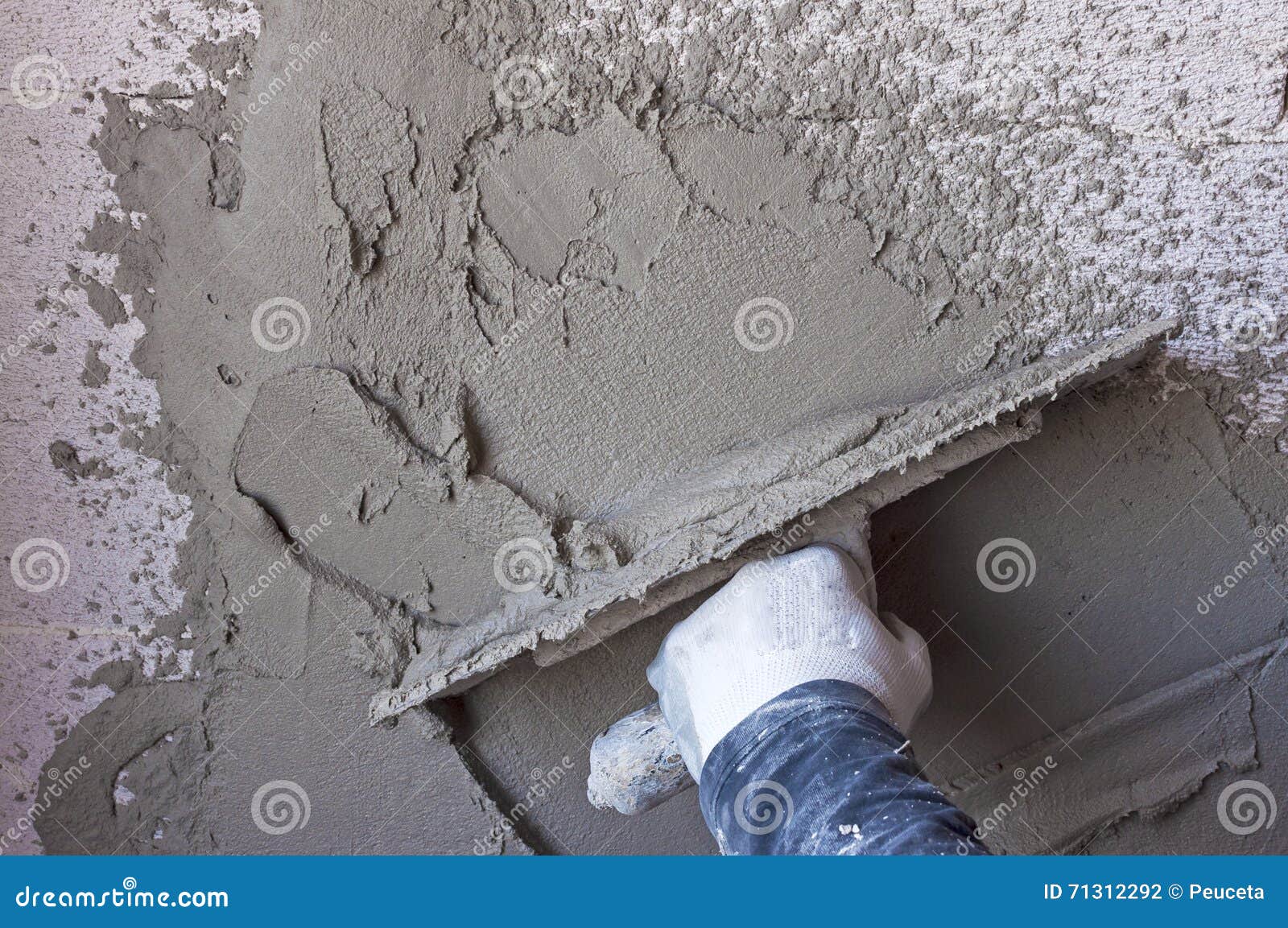 Worker Performs Internal Plaster Raw Stock Photo - Image of addition ...