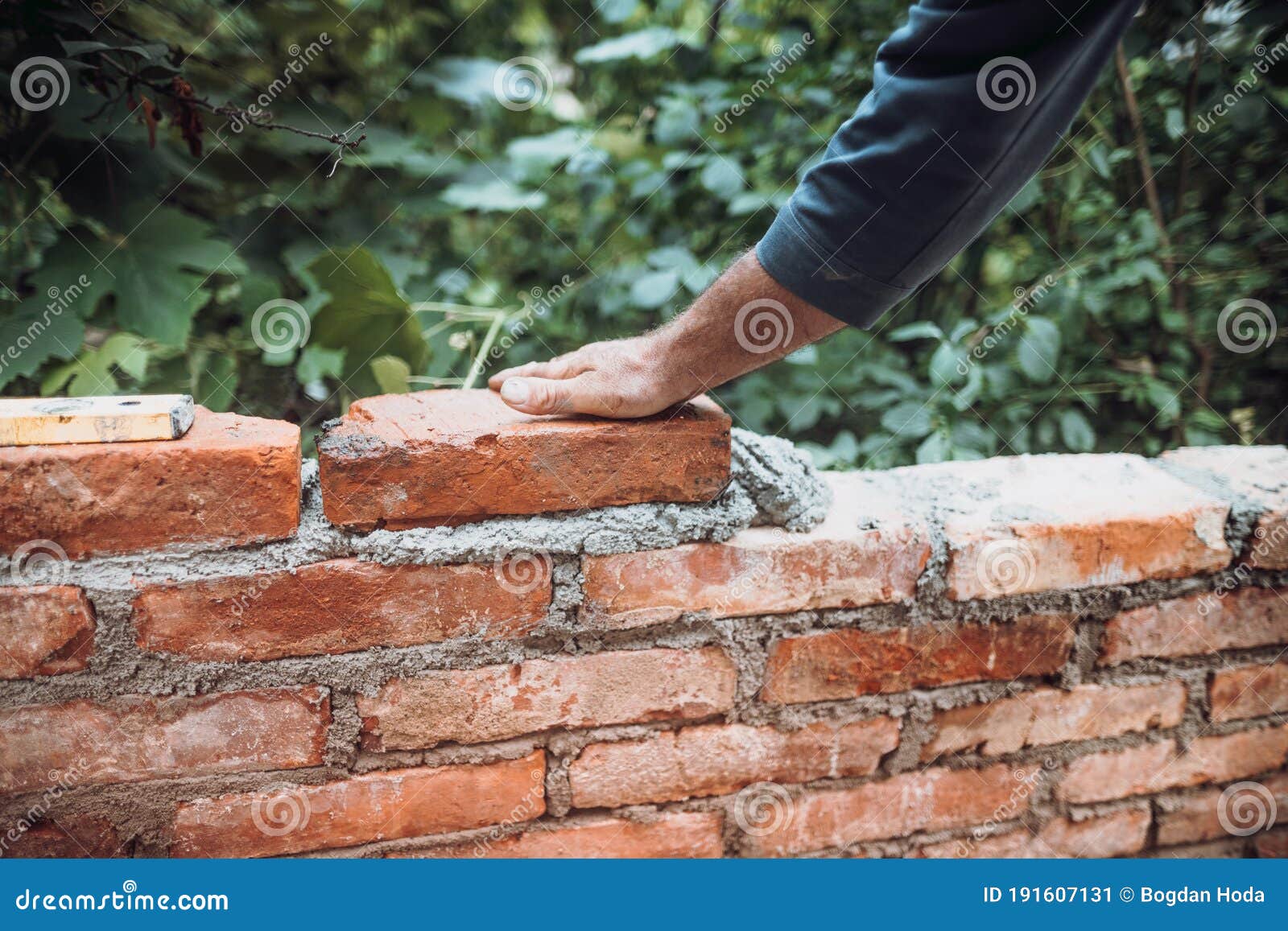 Worker Placing Ceramic Floor Tiles On Adhesive Surface Stock Photo ...