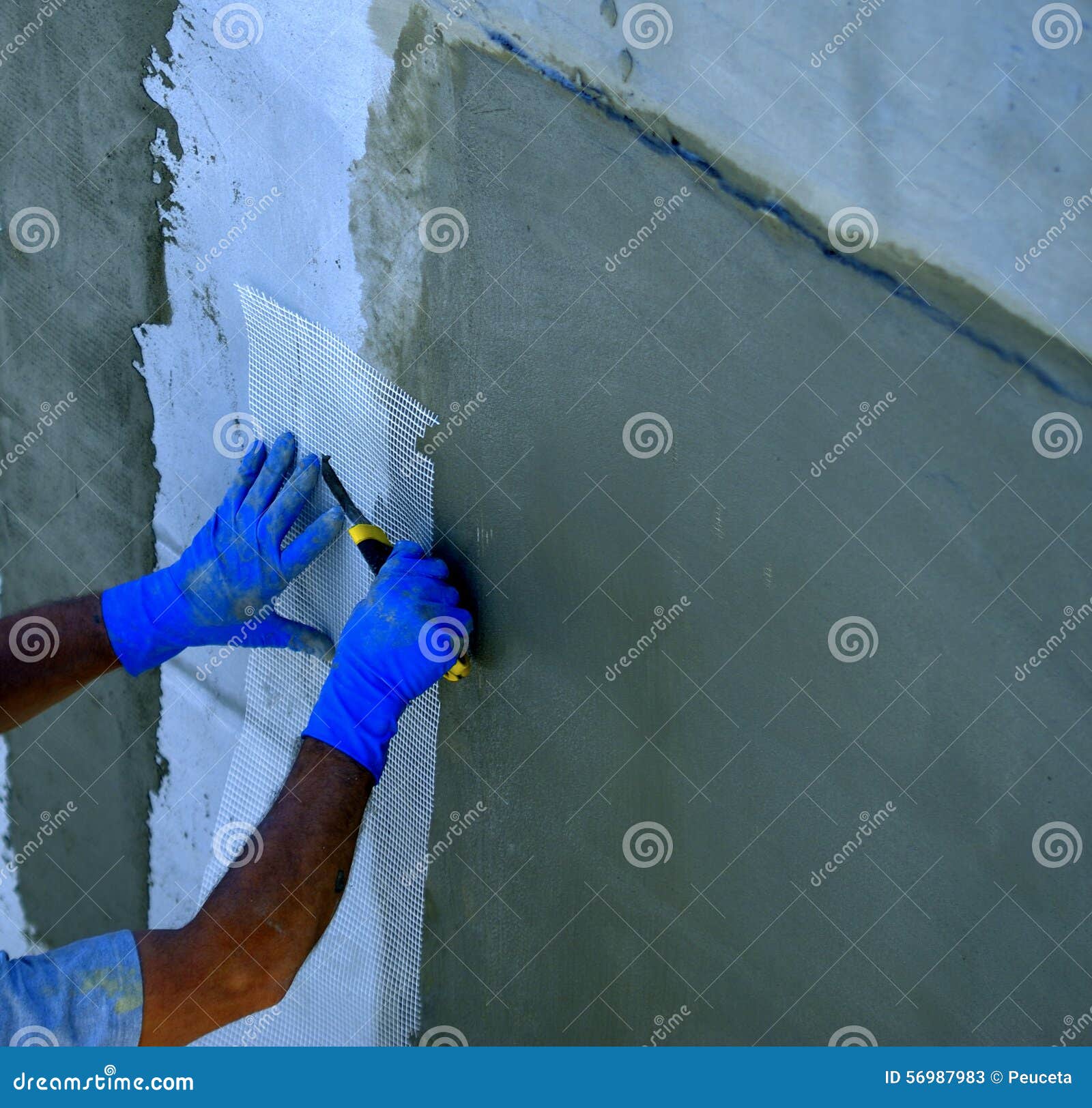 Worker Placing Mesh Sheet Plastic Stock Image - Image of networks ...