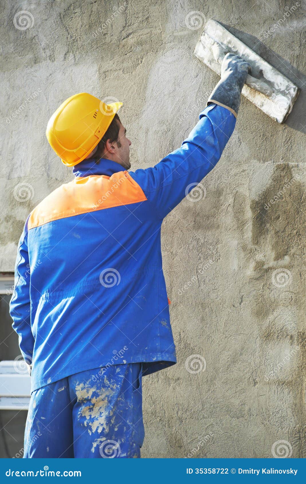 Worker at Plastering Facade Work Stock Photo - Image of plasterer ...