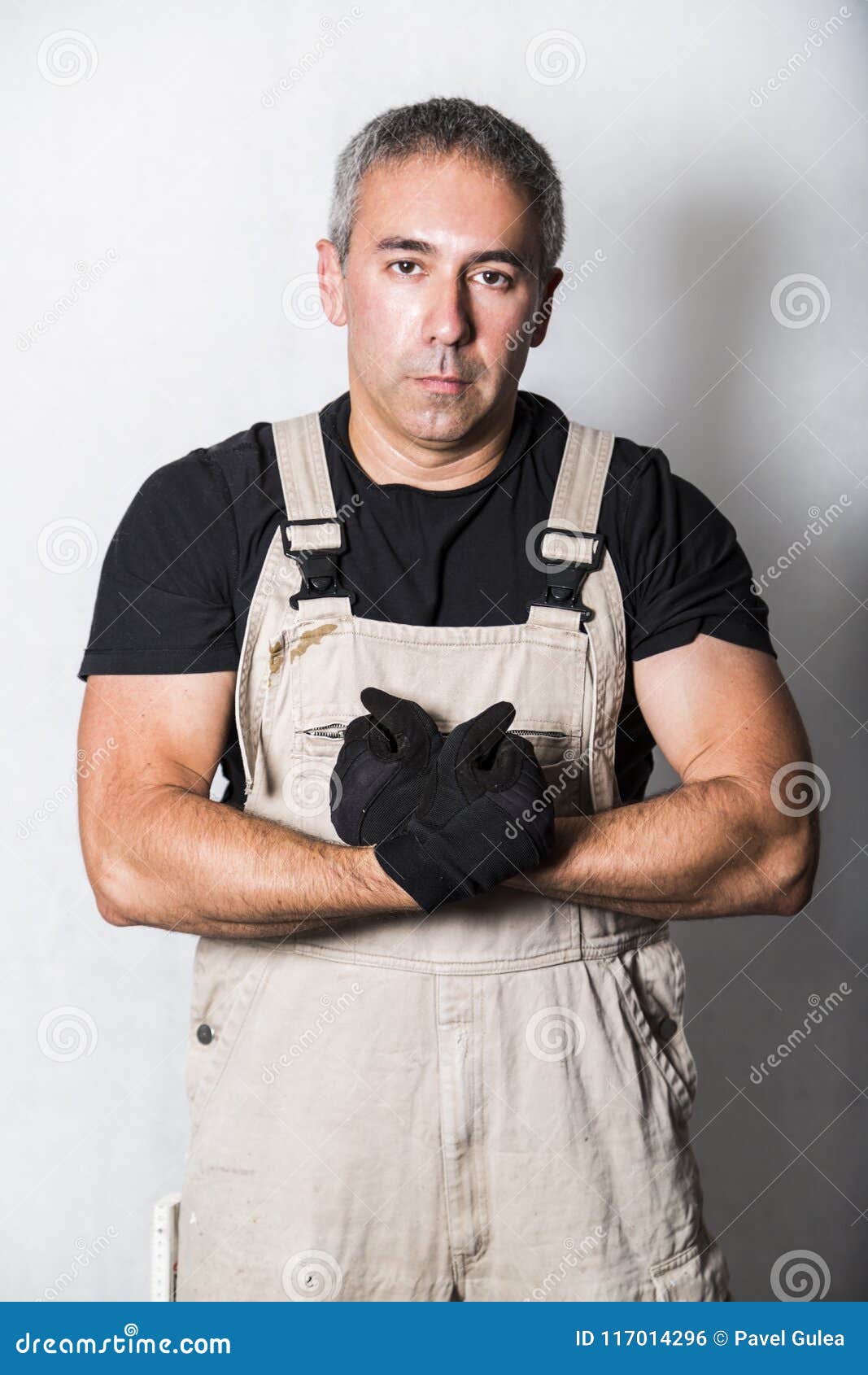 Worker Plumber, Engineer or Constructor with Muscles Stock Photo ...