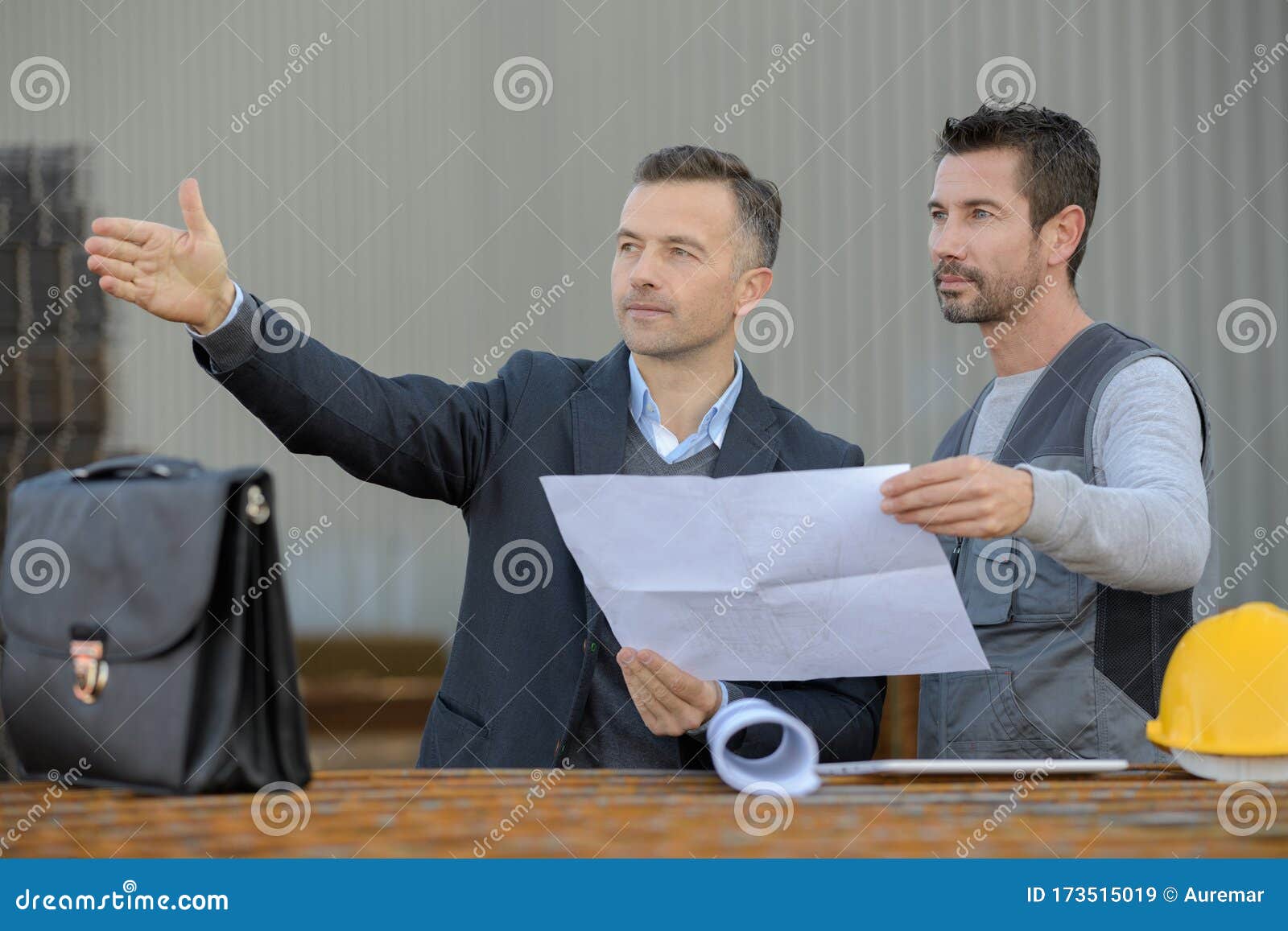 Worker Pointing at Right Employee Stock Image - Image of professional ...