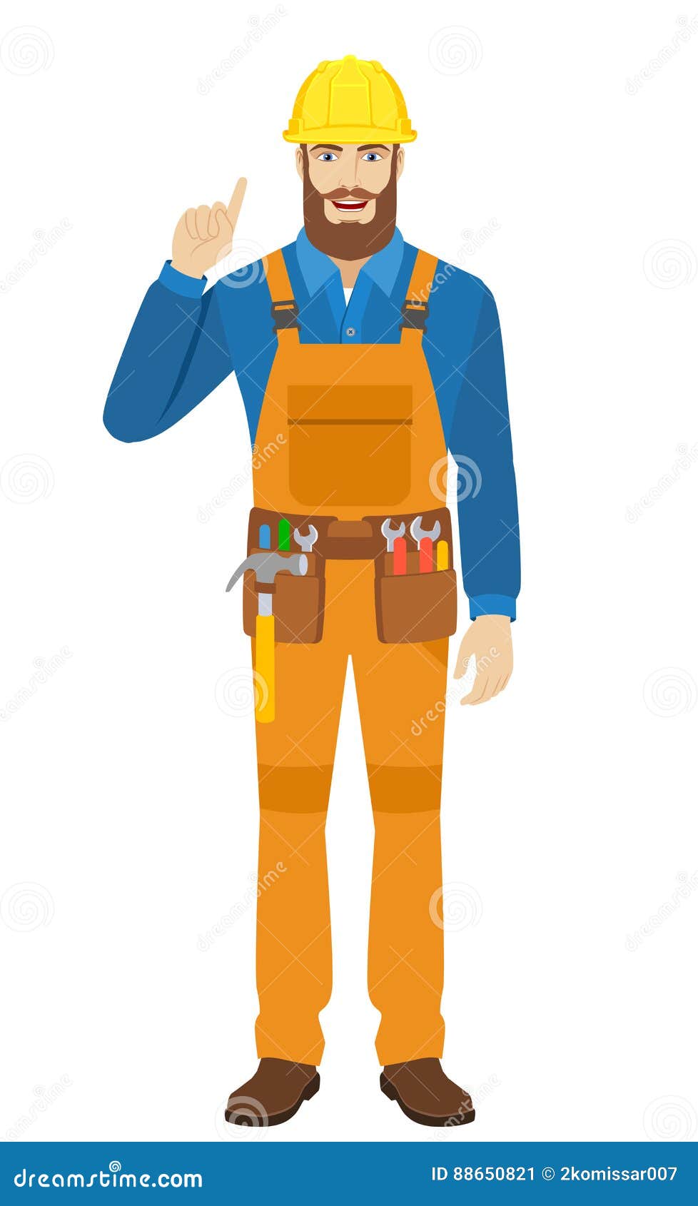 Worker Pointing On The Word Construct Stock Image | CartoonDealer.com ...
