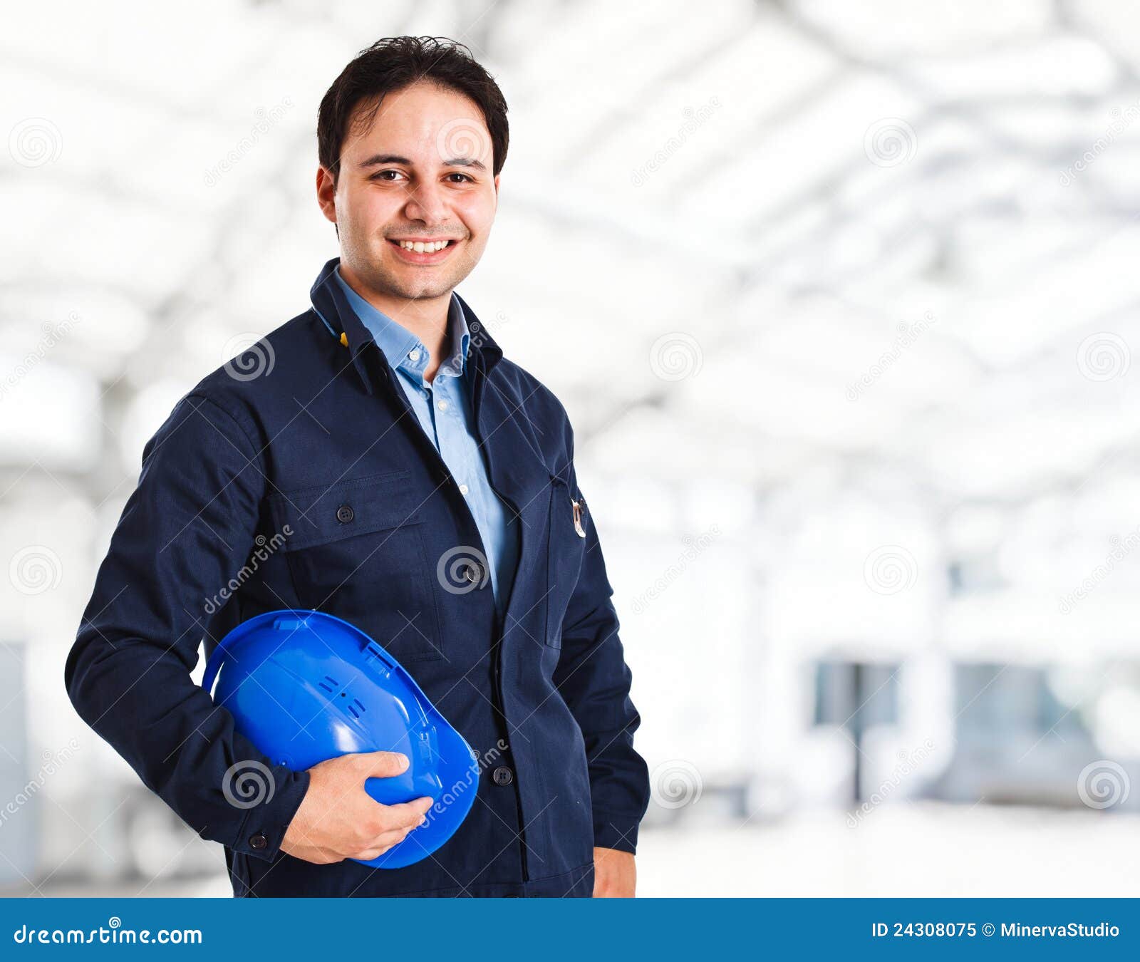 Worker portrait stock image. Image of manager, building - 24308075