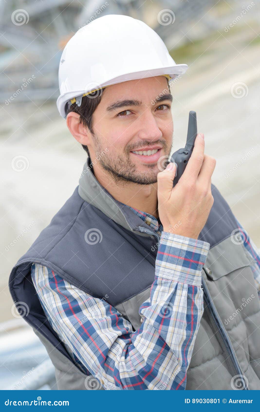 Worker posing in site stock image. Image of engineering - 89030801
