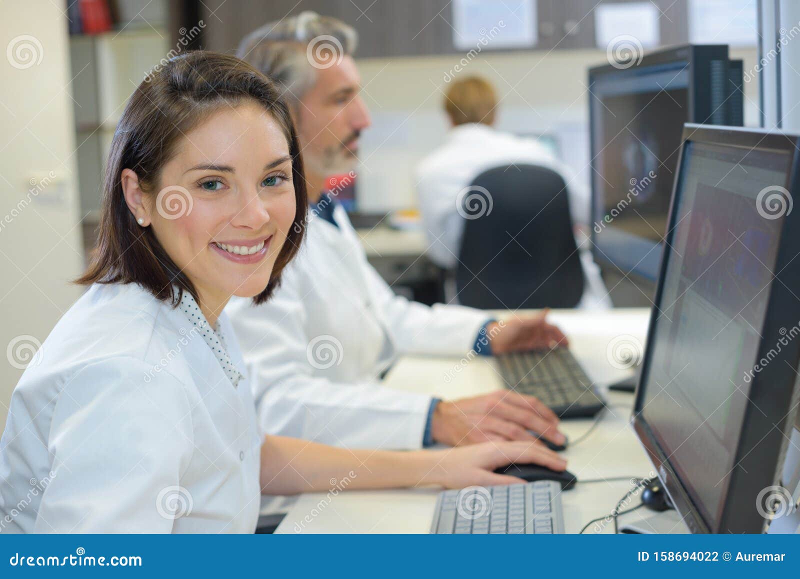 Worker posing and smiling stock photo. Image of sector - 158694022