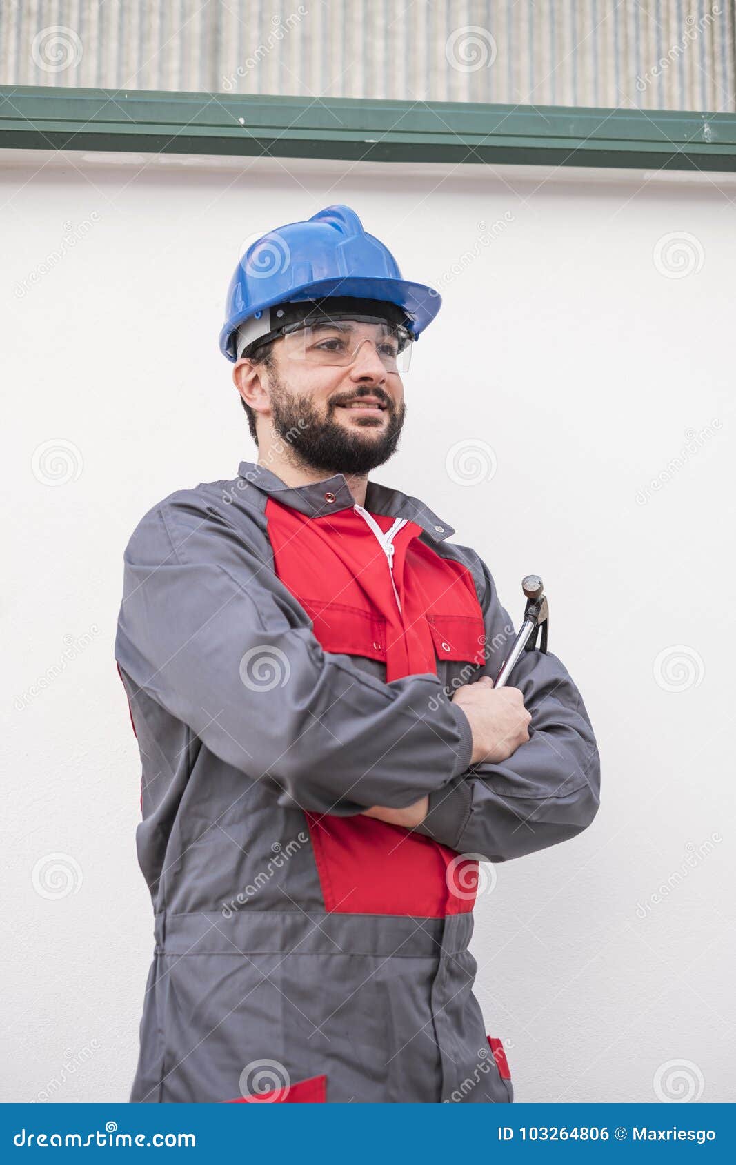 The worker guy measuring stock photo. Image of looking - 103264806