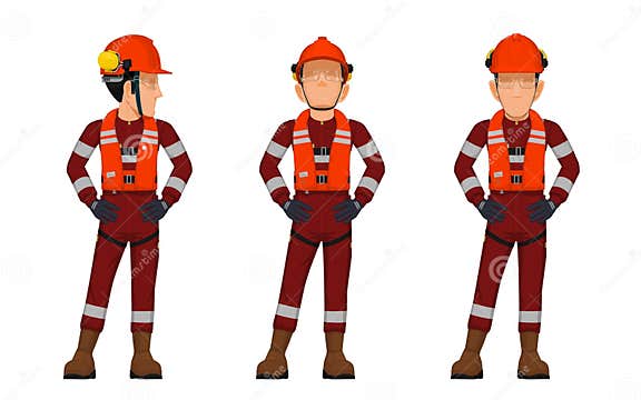 Worker is in the Position of Akimbo Stock Vector - Illustration of ...