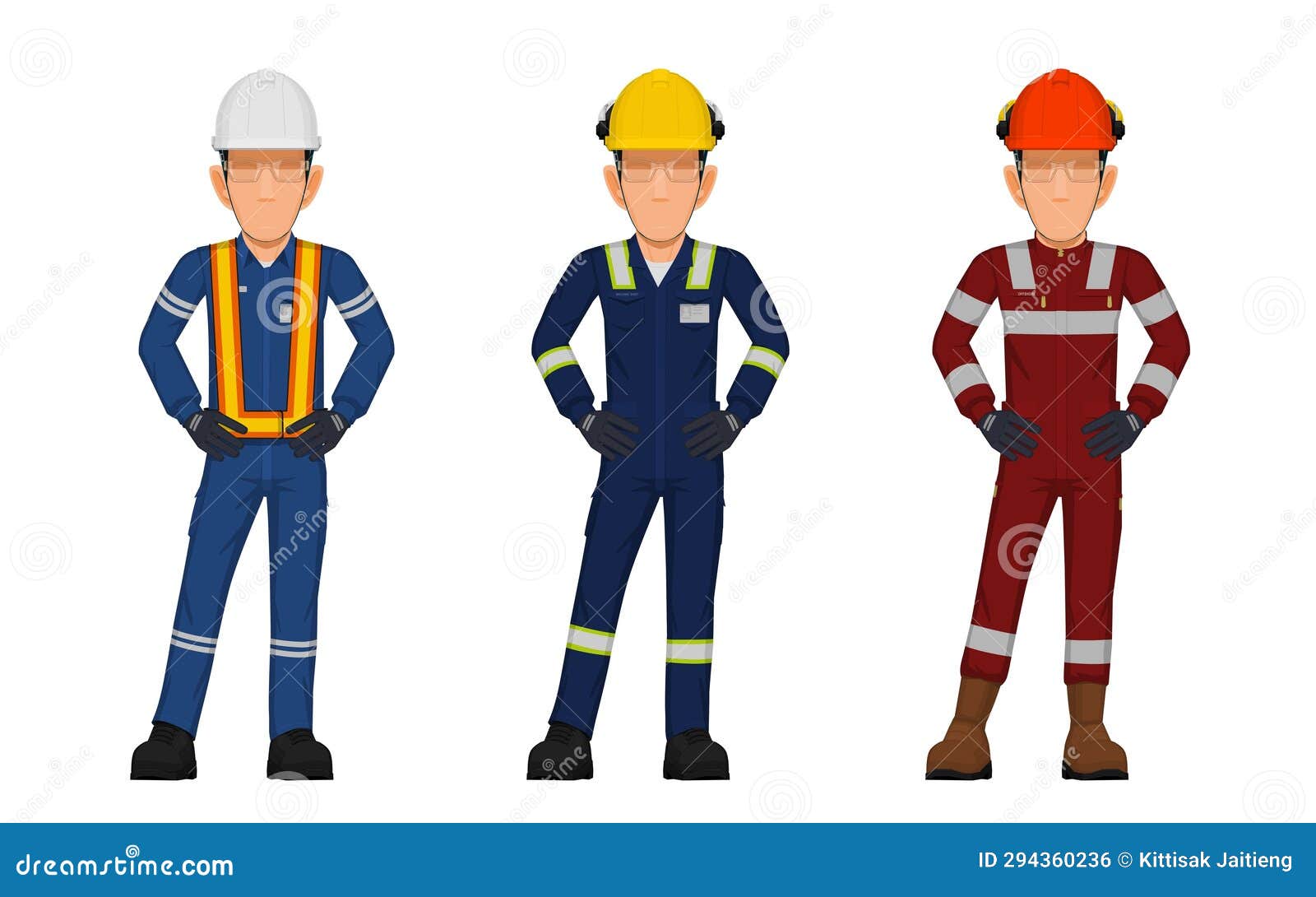 Worker is in the Position of Akimbo Stock Vector - Illustration of ...
