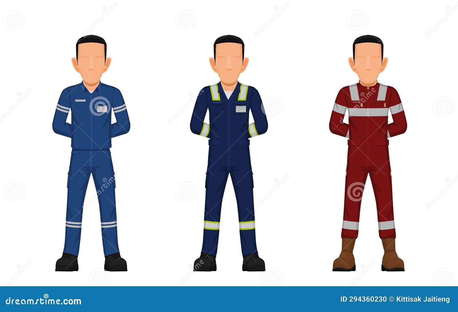 Worker is in the Position of Parade Rest Stock Vector - Illustration of ...