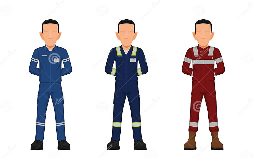 Worker is in the Position of Parade Rest Stock Vector - Illustration of ...