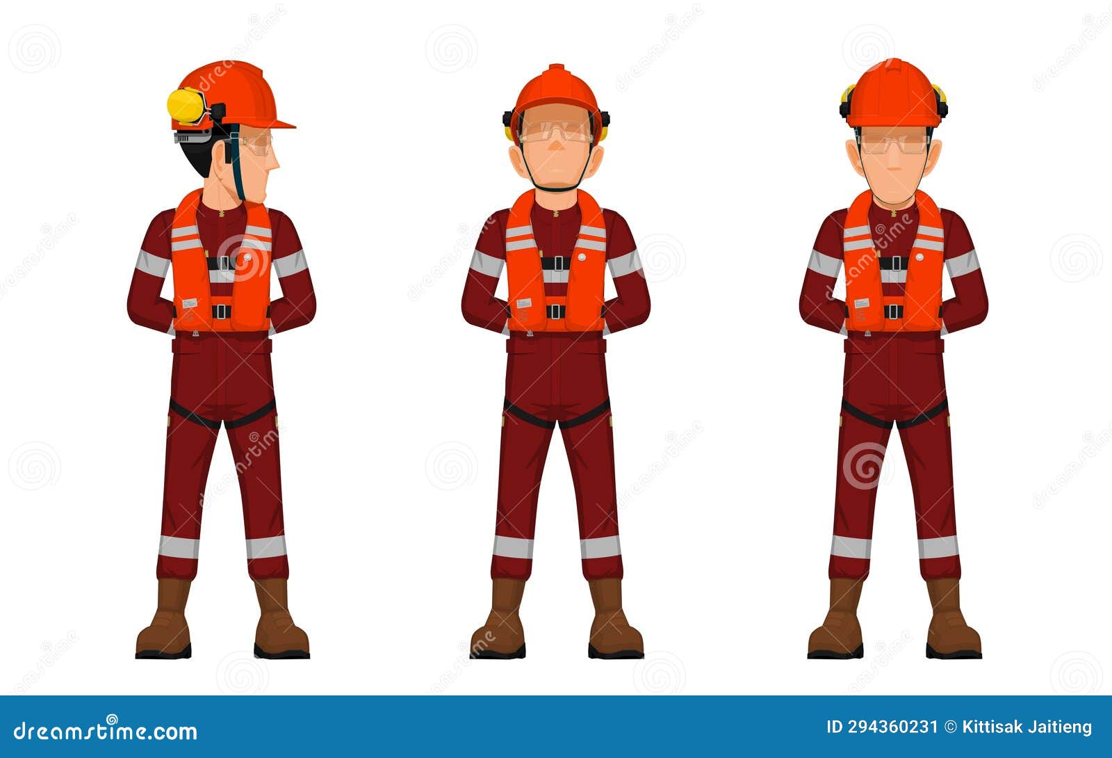Worker is in the Position of Parade Rest Stock Vector - Illustration of ...