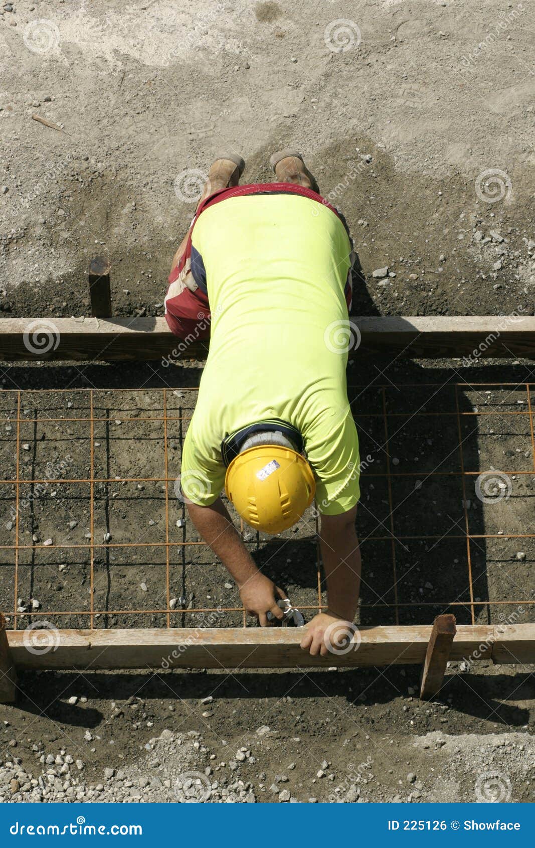 Worker Preparing for a Footpath Sidewalk Stock Photo - Image of foreman ...