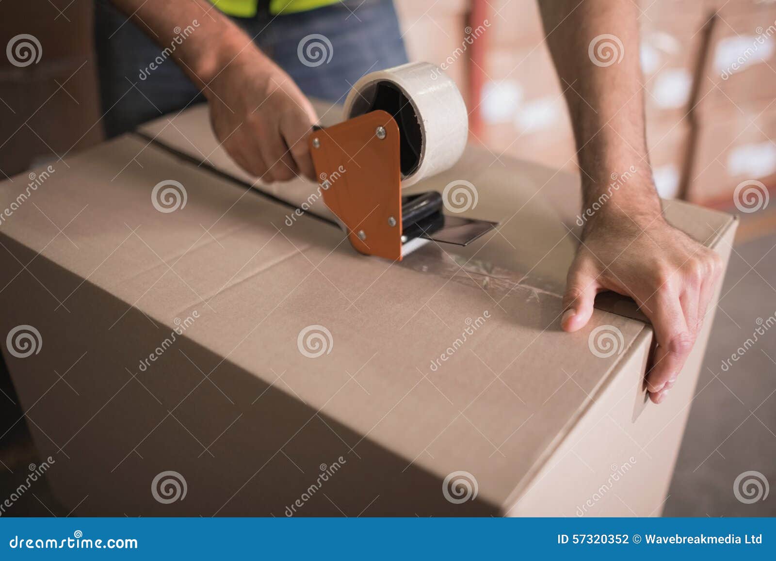 Worker Preparing Goods for Dispatch Stock Photo - Image of freight ...