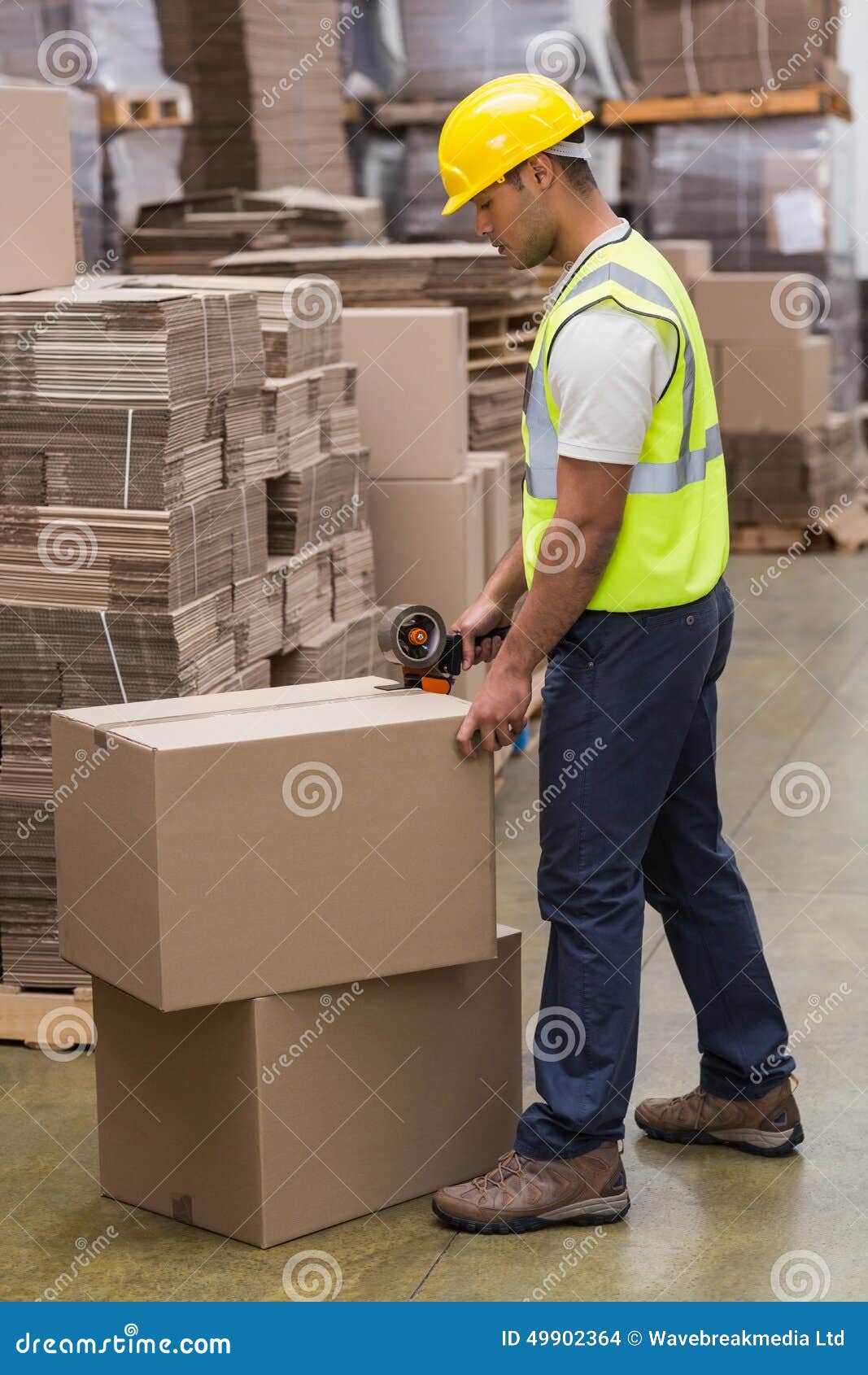 Worker Preparing Goods for Dispatch Stock Photo - Image of manual ...