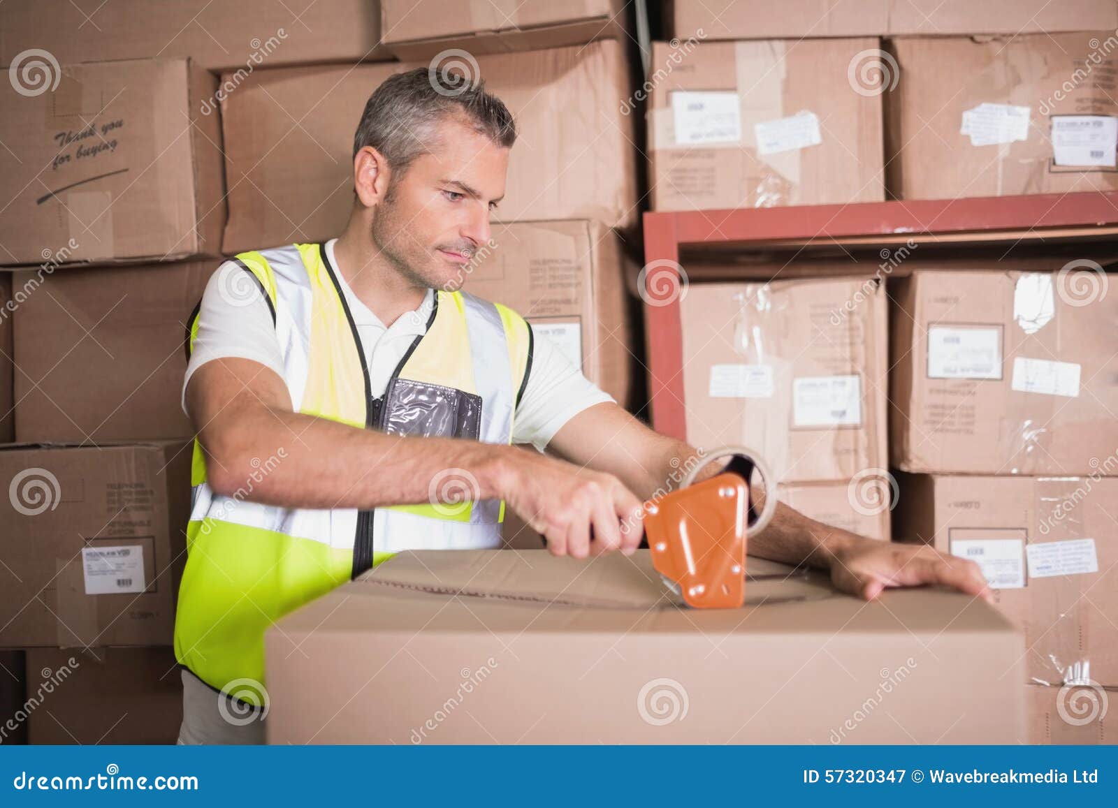 Worker Preparing Goods for Dispatch Stock Image - Image of person ...