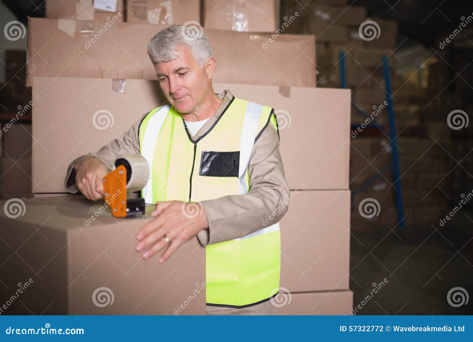 Worker Preparing Goods for Dispatch Stock Photo - Image of shipping ...