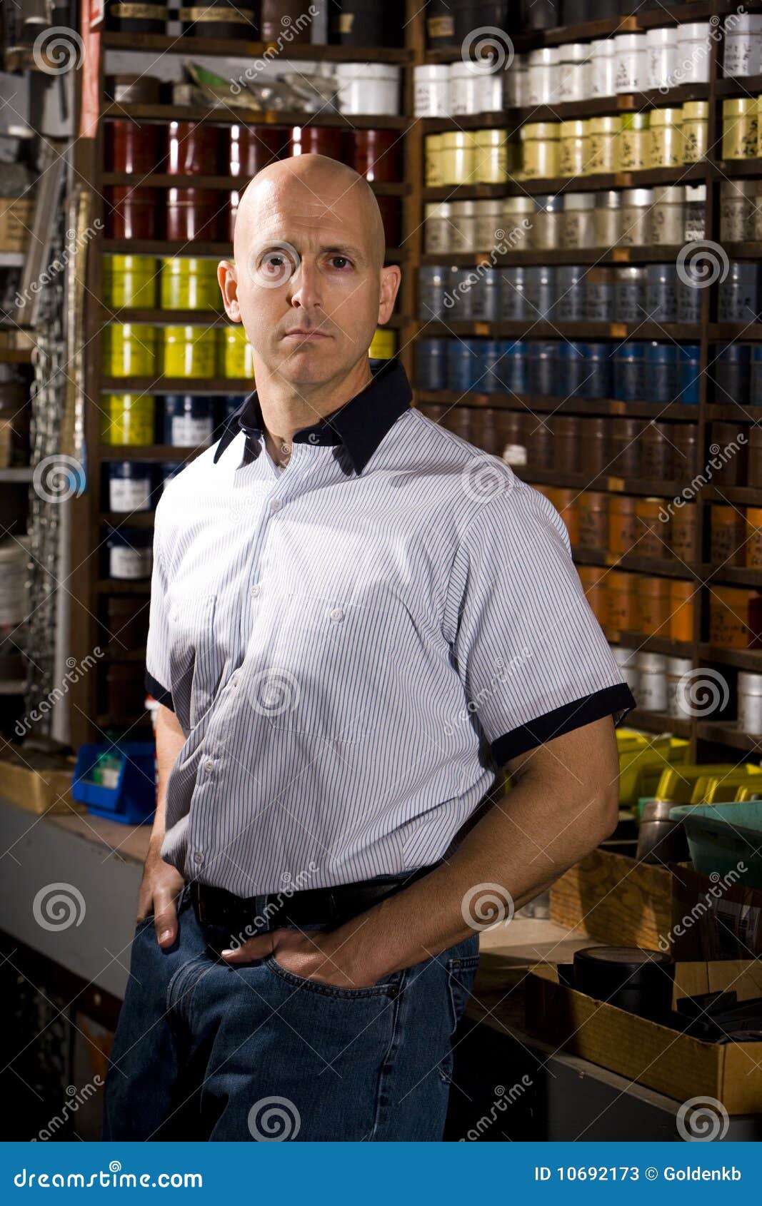 Worker in print shop stock image. Image of work, shelves - 10692173
