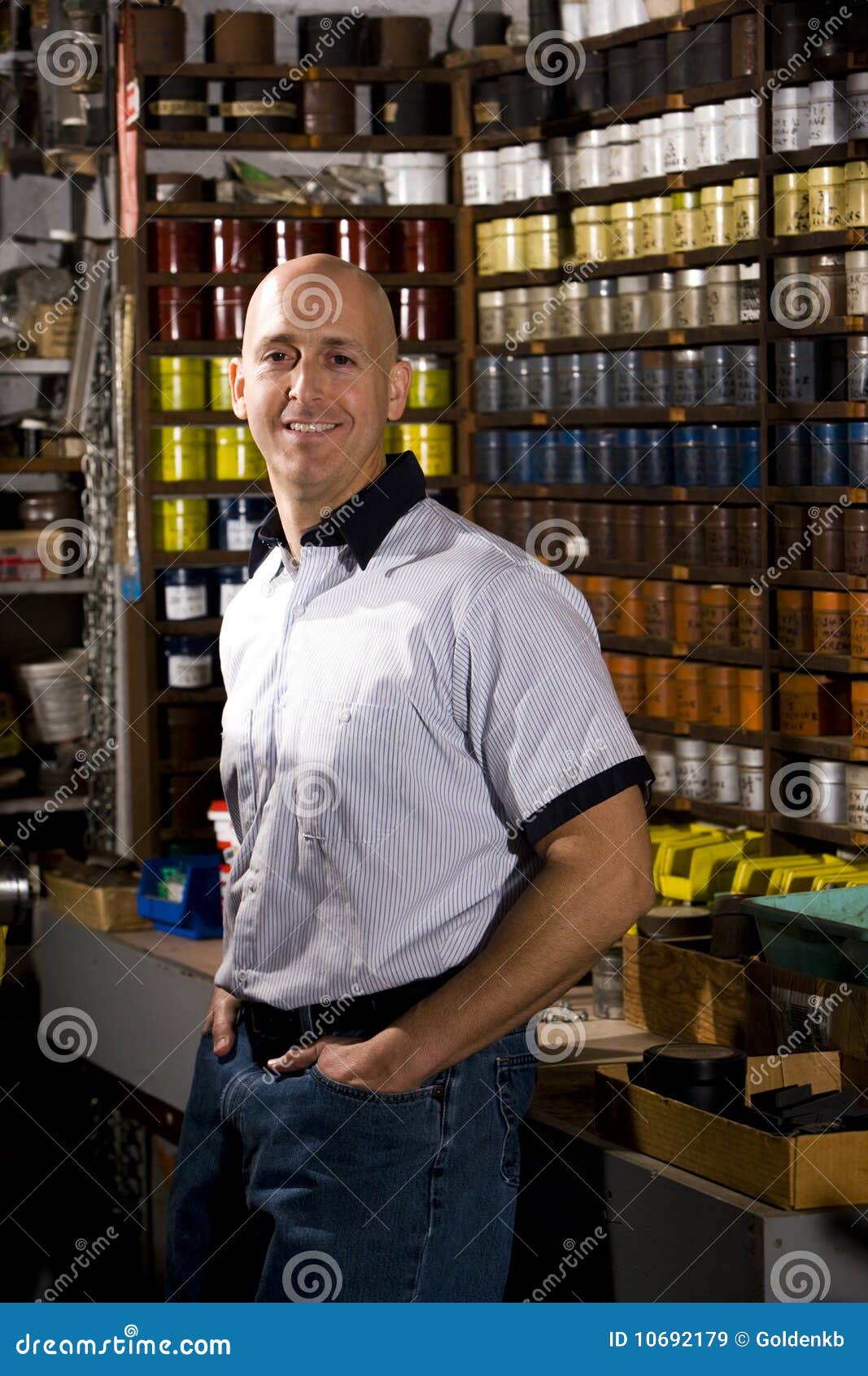 Worker in printshop stock image. Image of confidence - 10692179