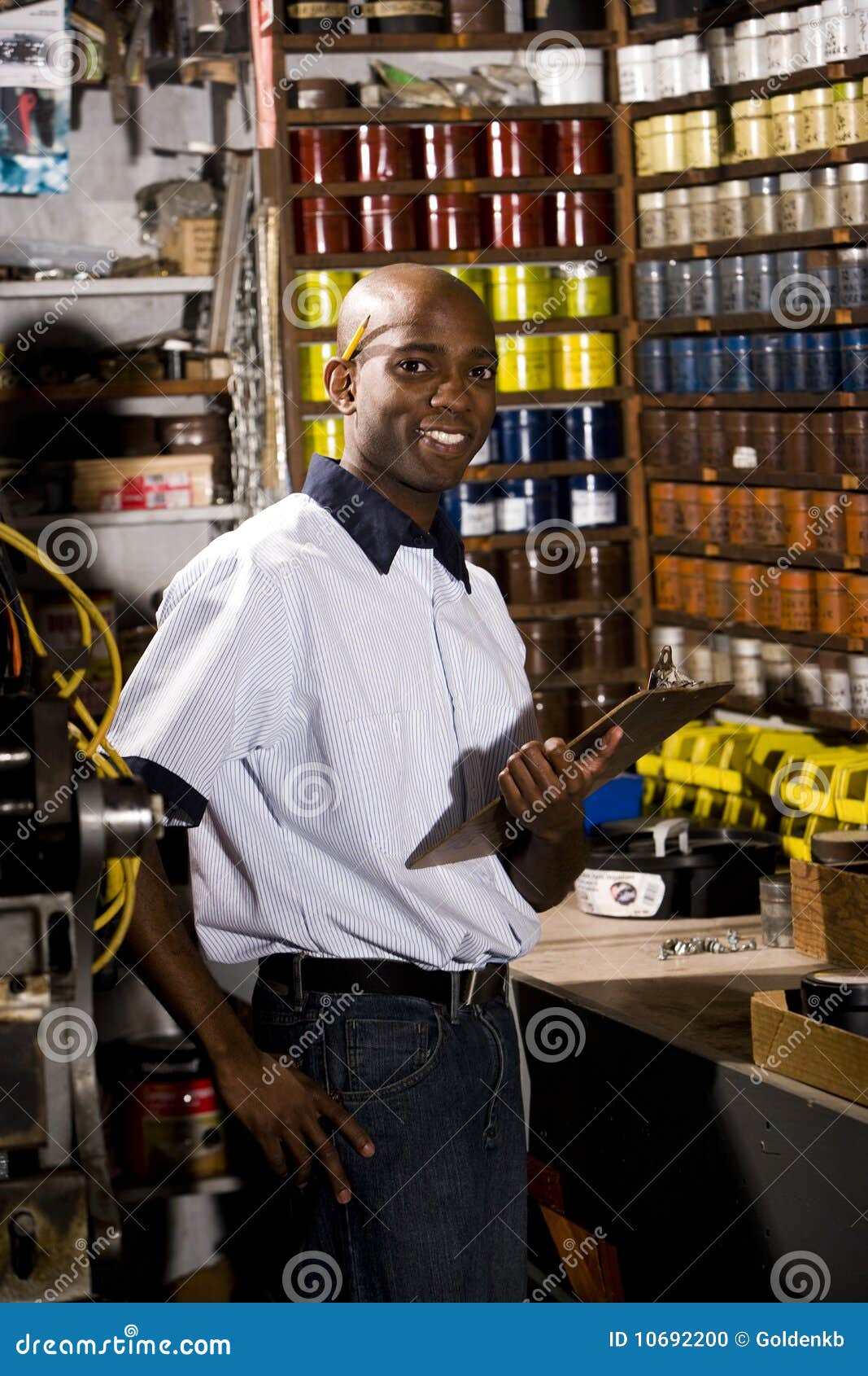 Worker in printshop stock photo. Image of bottles, industry - 10692200