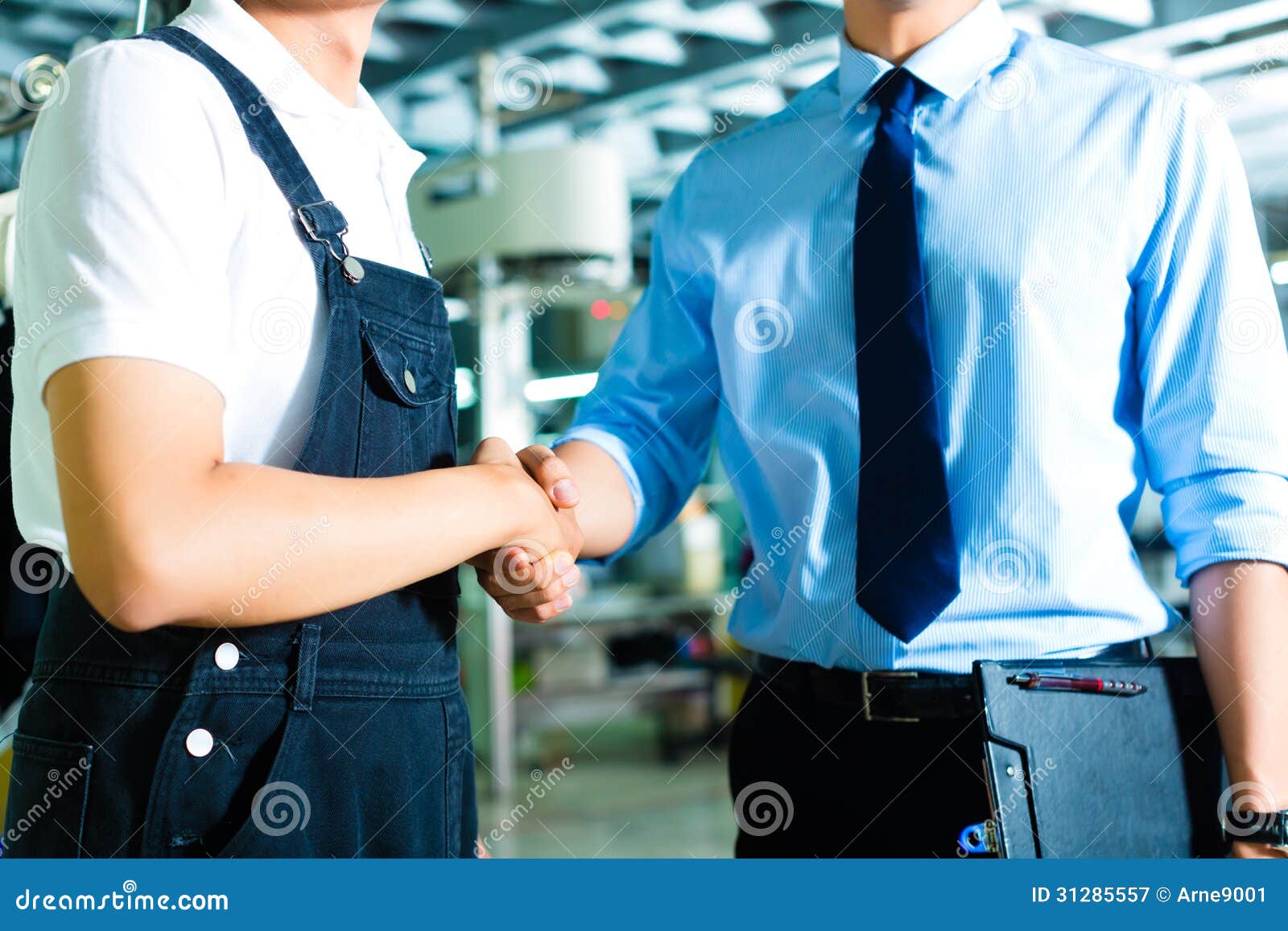 Worker and Production Manager in a Factory Stock Image - Image of ...